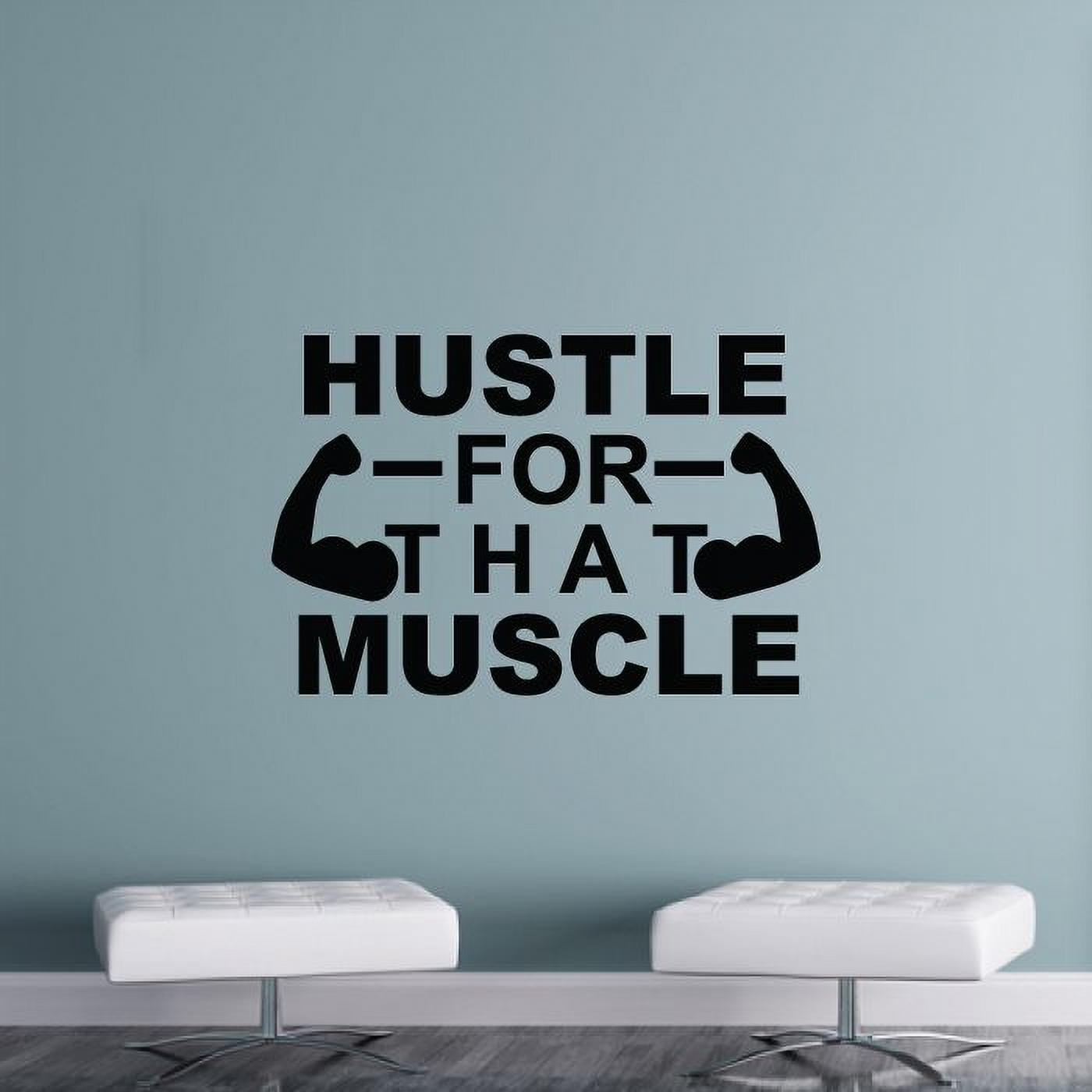 Hustle For That Muscle - Quote Exercise Workout Motivation Bicep ...