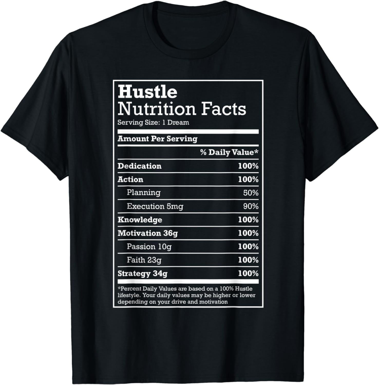 Hustle Nutrition Facts Hustle Hard Hip Hop Christmas Gift T-Shirt ...
