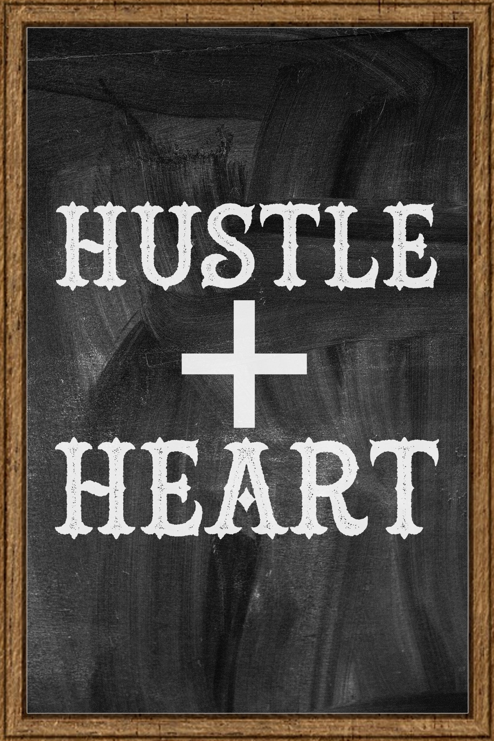 Hustle Plus Heart Money Grind Love Tin Sign Chalk Board Wall Art Decor ...