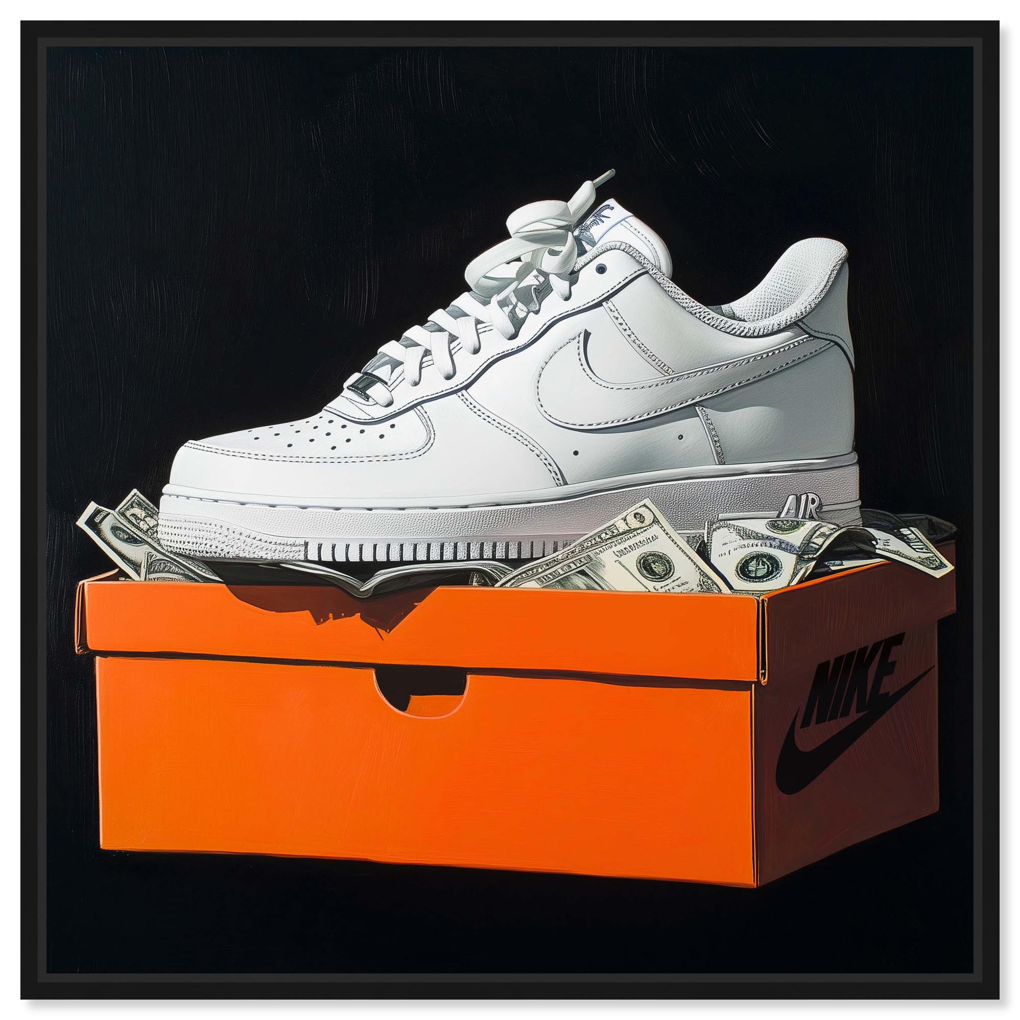 Hustle Shoebox Canvas Sneaker Posters by Art Remedy, Black Frame, 20 x ...