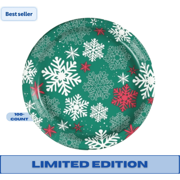 Hutamaki Pizazz Winter Paper Plates, 10 in, 100-Count - Walmart.com