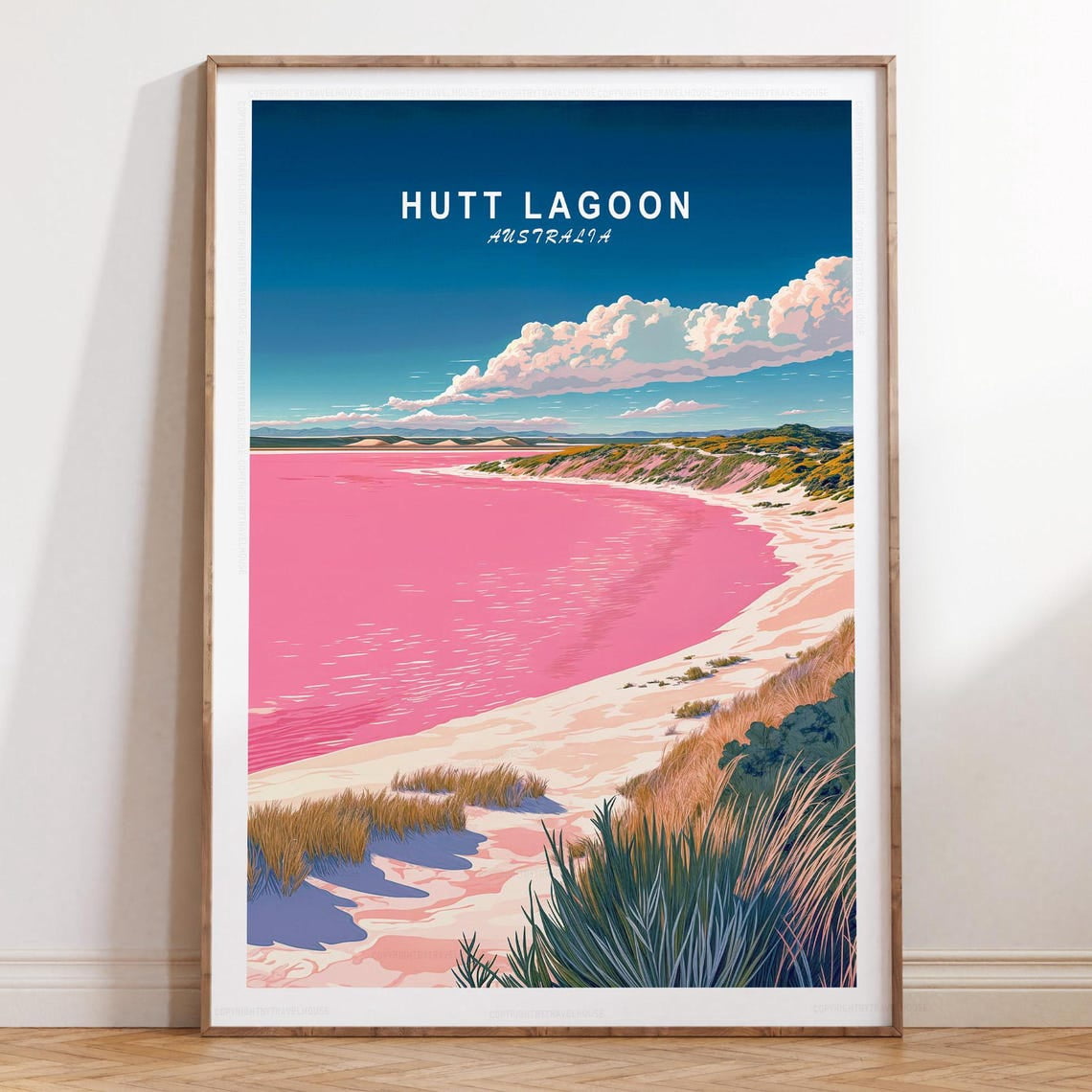 Hutt Lagoon Australia Travel Poster, Hutt Lagoon Wall Art Print ...