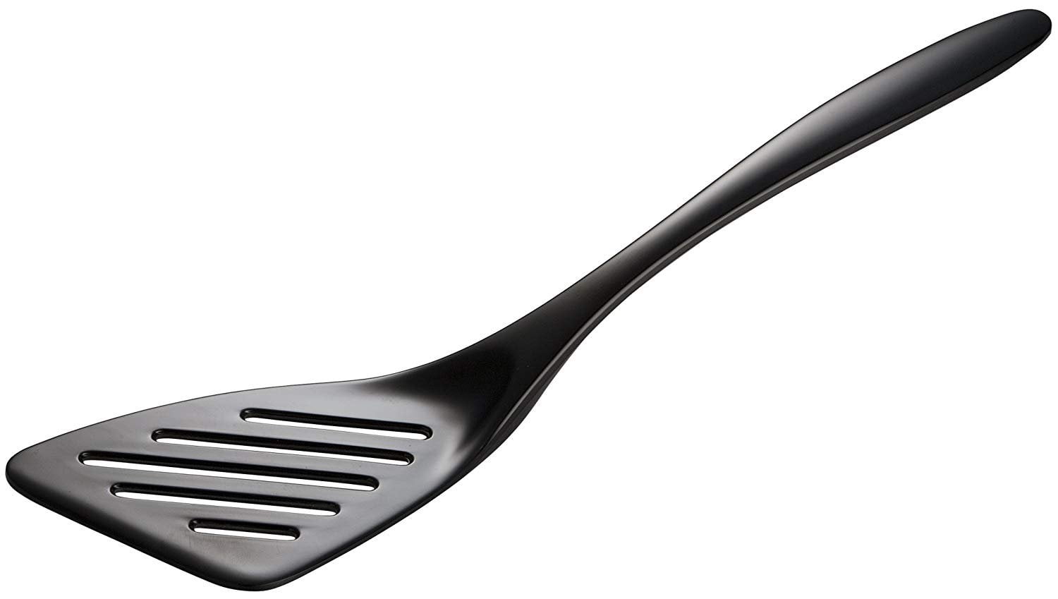 Hutzler 12.5 Inch Melamine Angled Slotted Turner Spatula - Black ...