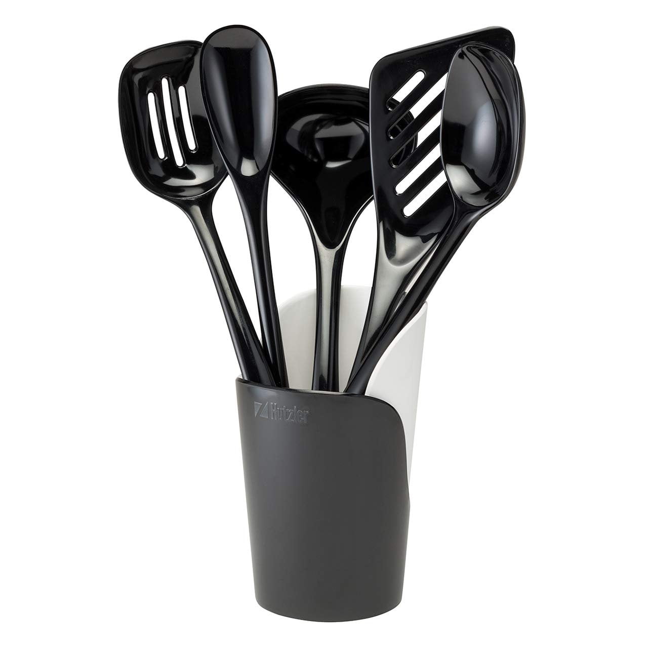 Hutzler 6-piece Melamine Cooking Utensils Set, Includes a 12-inch Long ...