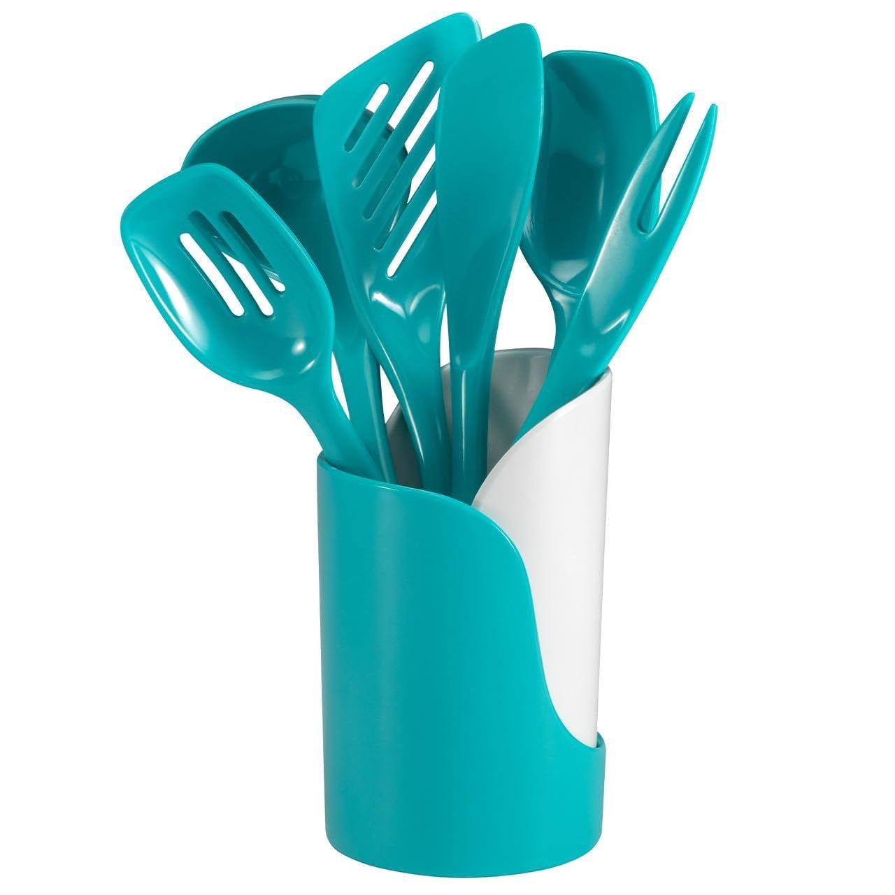 Hutzler 7-Piece Mini Melamine Cooking Utensils and Storage Crock Set ...