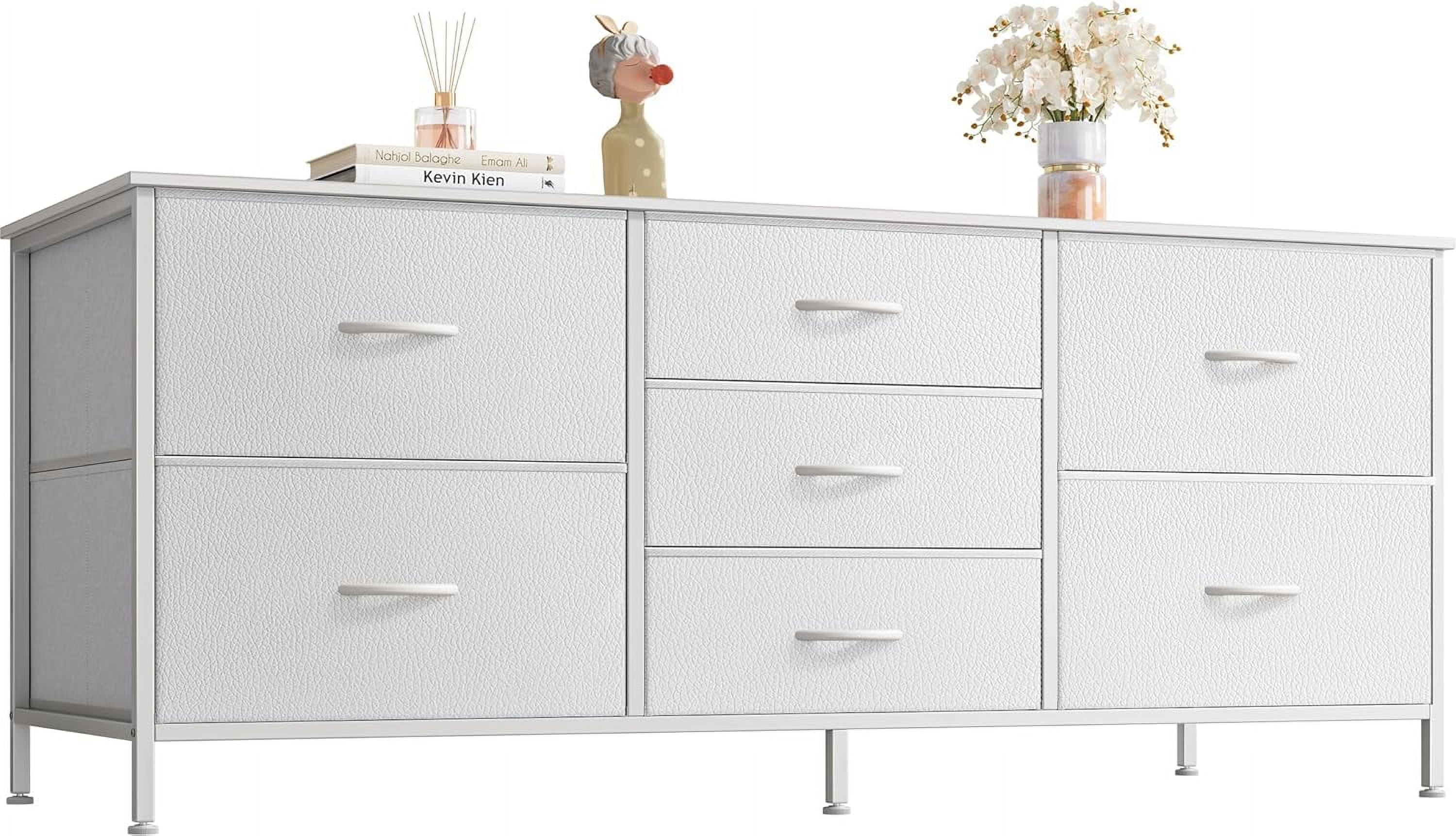 Huuger Dresser with 7 Fabric Drawers, 47 Inch Dresser TV Stand for 43 ...