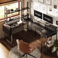 Ameriwood Home Dominic L Desk with Bookshelves, Rustic Oak - Walmart.com