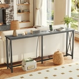 Huuger Console Table with Charging Station, 70.9" Narrow Sofa Table ...