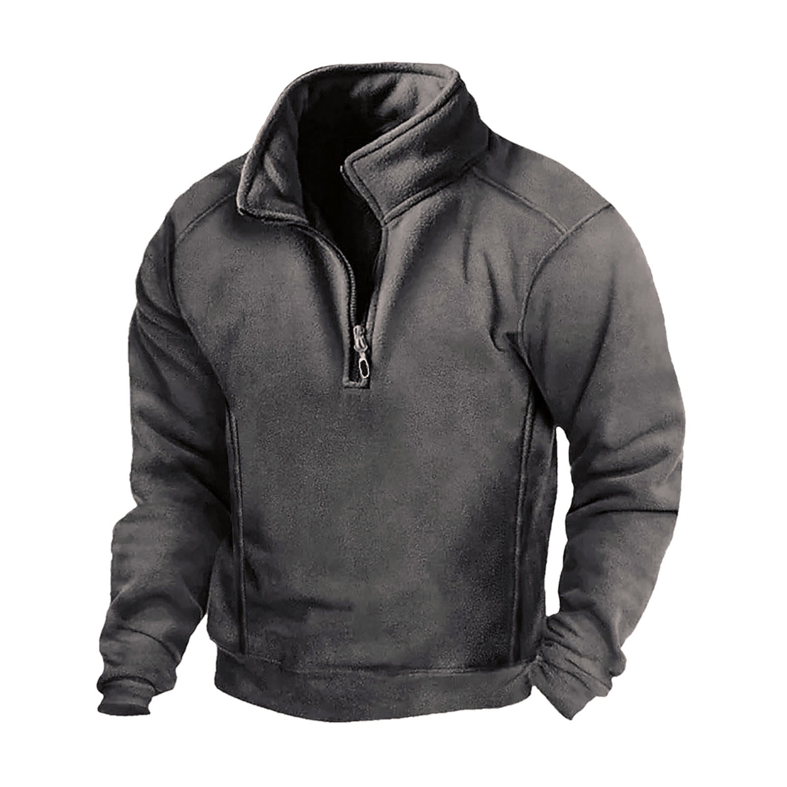 Huuilaibazoo Men's Tactical Half Zip Polar Fleece Pullover Warm Jacket ...