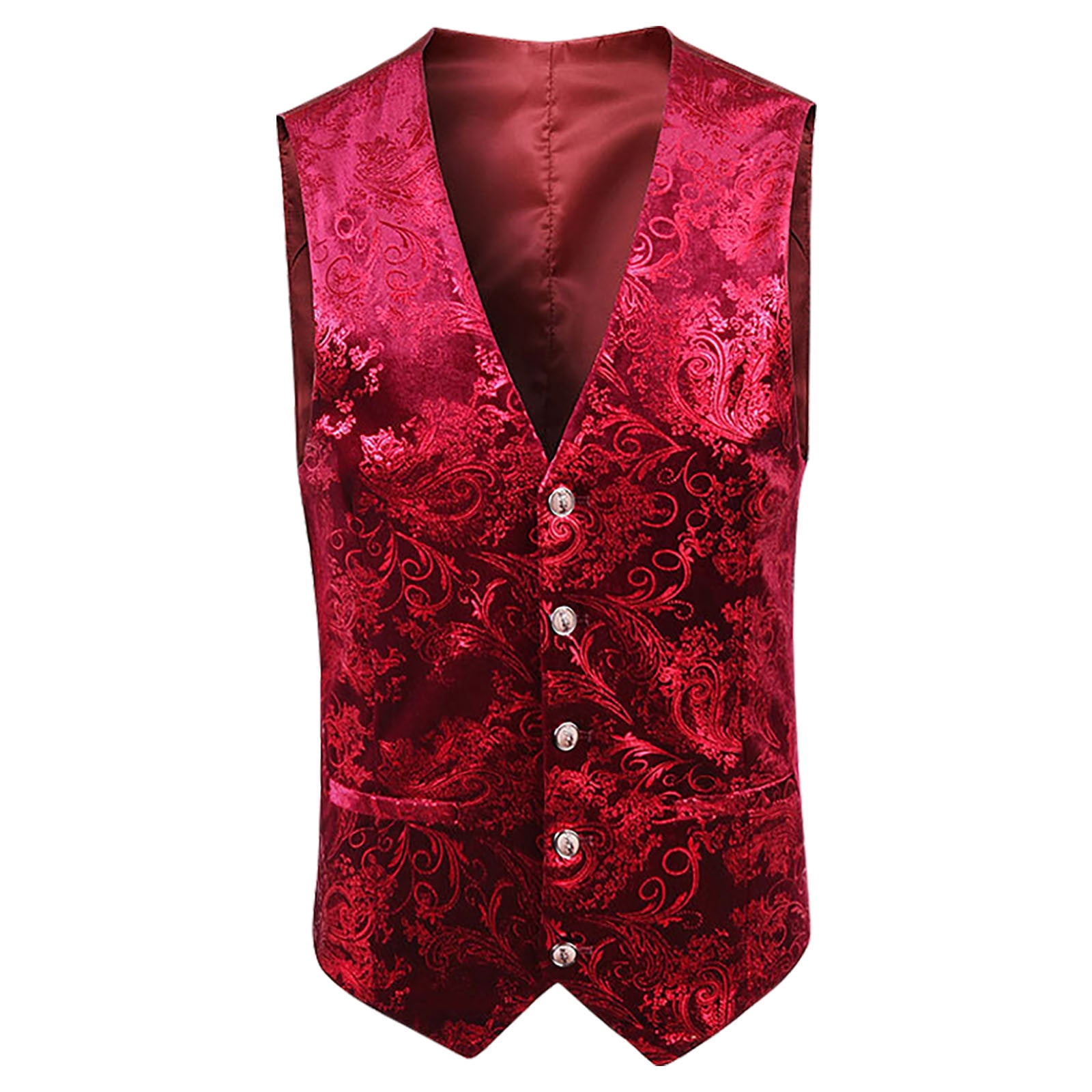 Huuilaibazoo Mens Victorian Waistcoat Steampunk Jacquard Brocade Suit ...