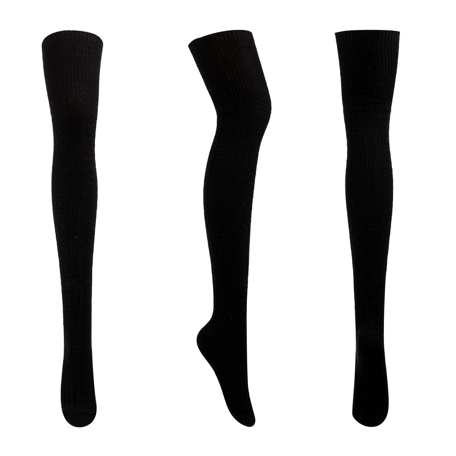 Huuilaibazoo Women Thigh High Socks Extra Long Cotton Knit Warm Thick ...