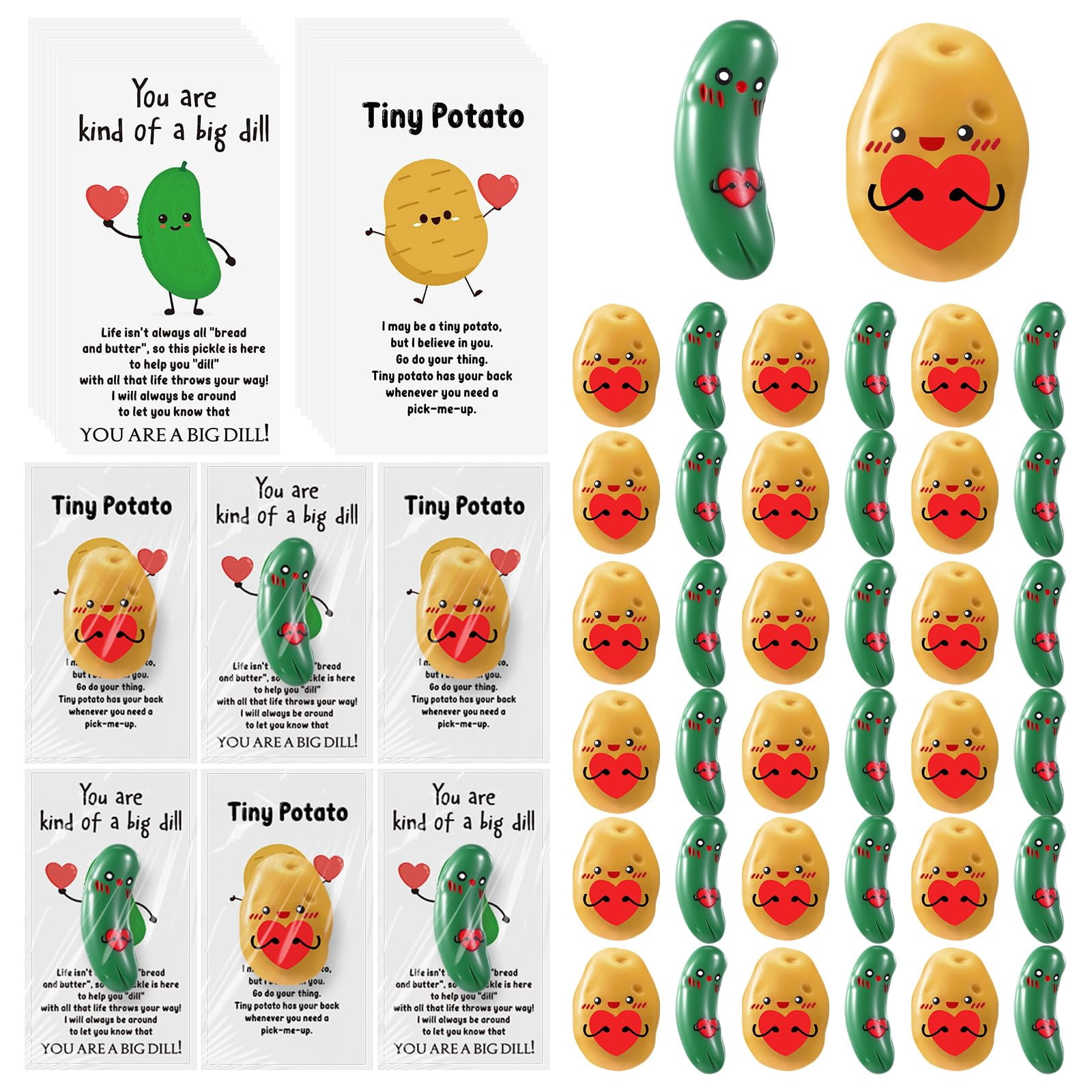 Huwena 150 Sets Emotional Support Potato Pickle Coworker Gift Bulk ...