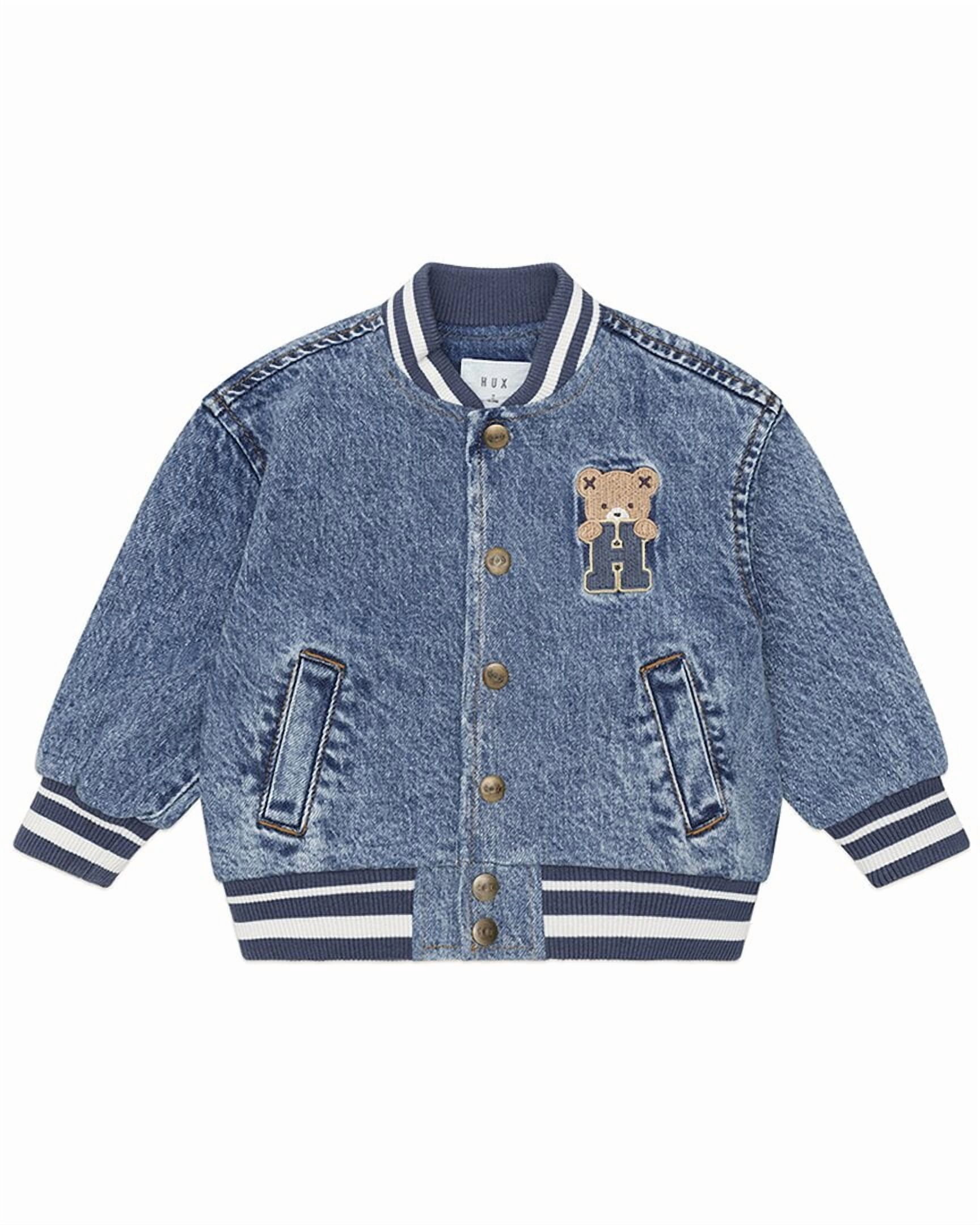 Huxbaby boys Dreamy Denim Bomber Jacket, 3 - Walmart.com