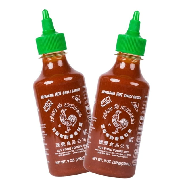 Huy Fong Authentic Asian Sriracha Hot Chili Sauce - 2 Pack, 9 oz each ...