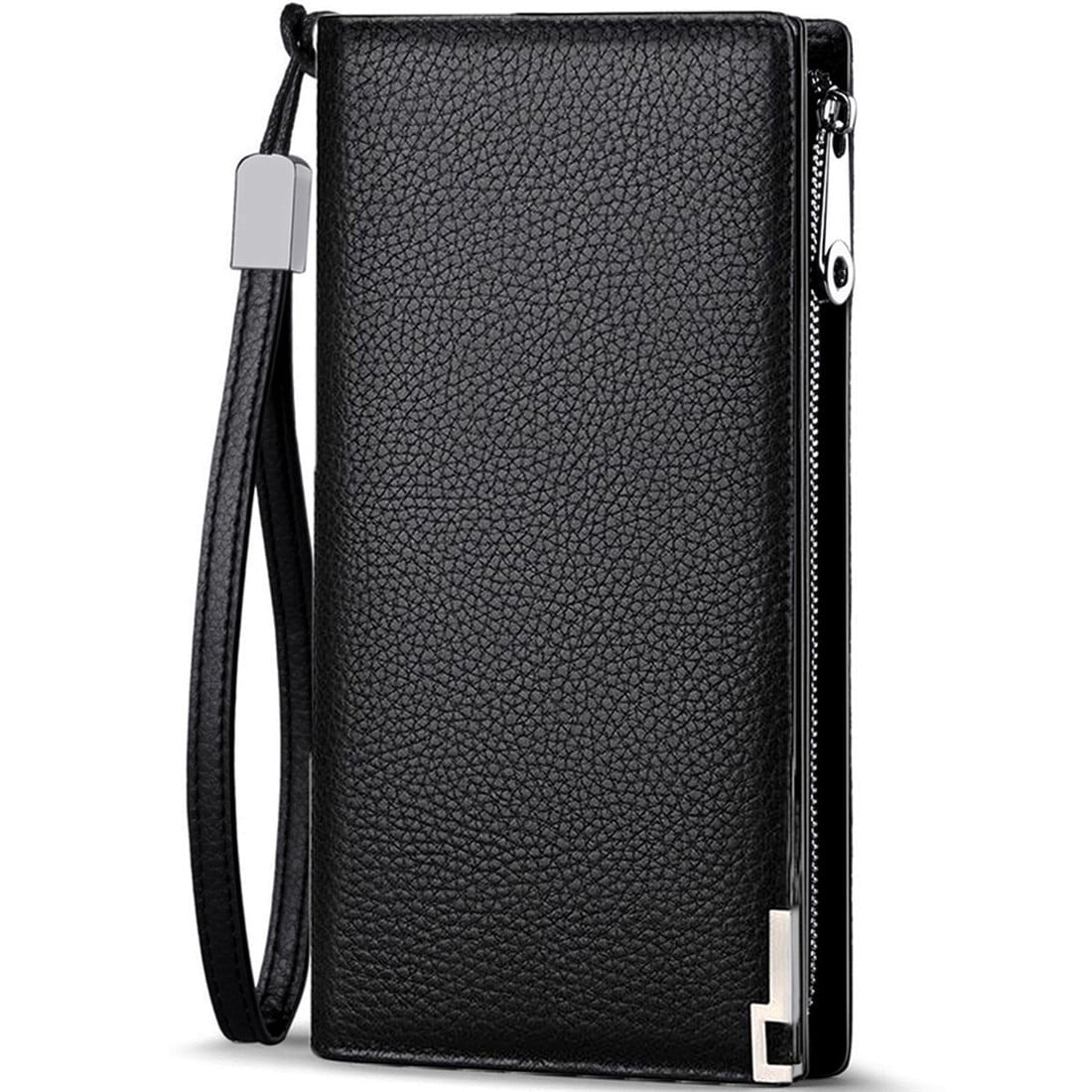 Huztencor Long Wallets for Men Leather RFID Blocking Wallet Bifold Slim ...