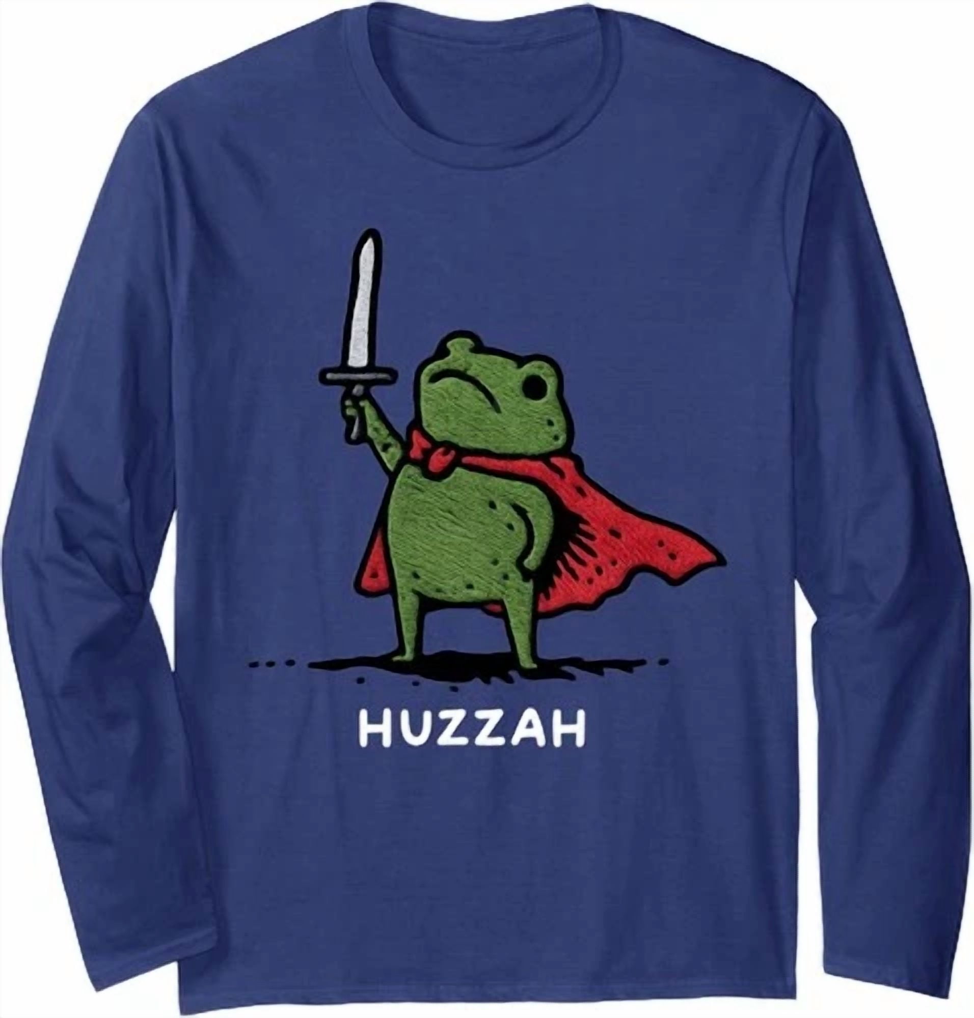 Huzzah Frog Knight Funny Sword Meme Quote Long Sleeve T-Shirt - Walmart.com