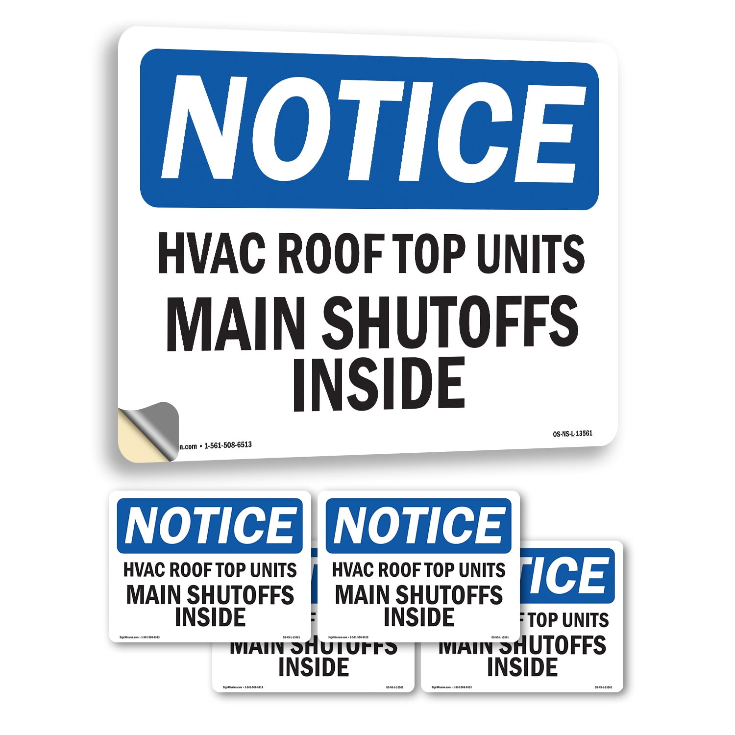 Hvac Roof Top Units Main Shutoffs Inside OSHA Notice Vinyl Decal Label ...