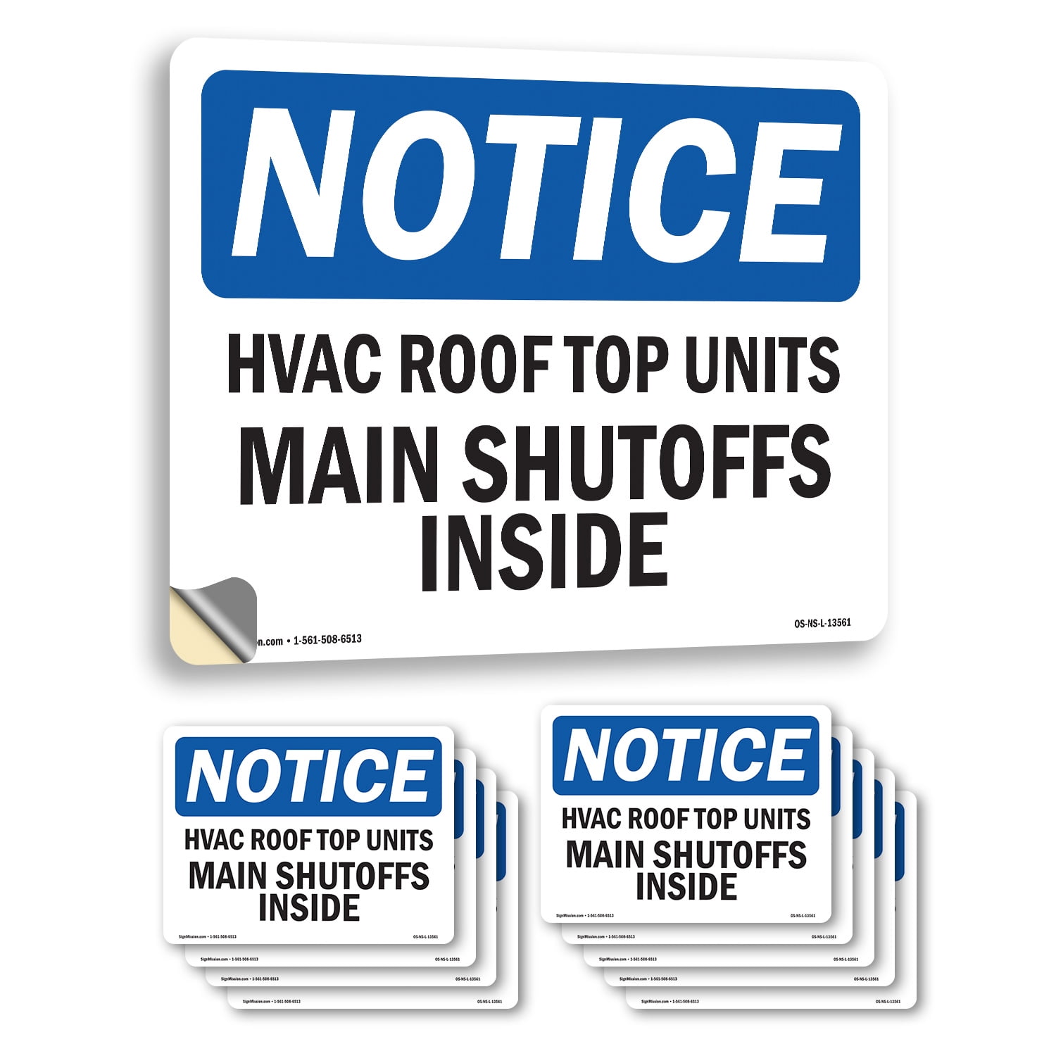 Hvac Roof Top Units Main Shutoffs Inside OSHA Notice Vinyl Decal Label ...