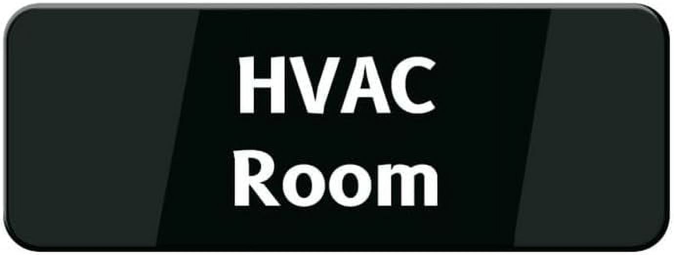 Hvac Room Door Sign - Highly Visible Plastic Placard Adhesive Back ...