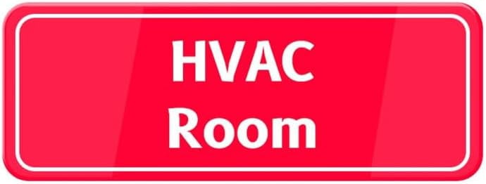 Hvac Room Sign For Business Self Adhesive Signs Industrial Warning ...