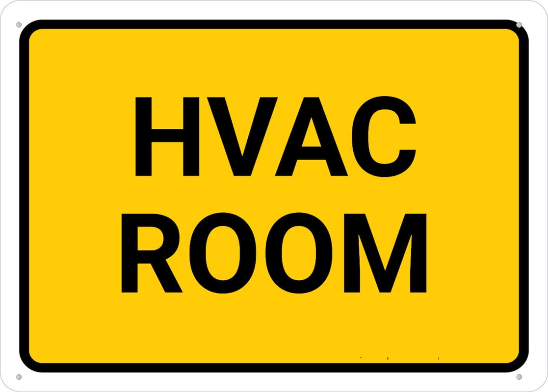 Hvac Room Sign Signs Outdoor, Uv Printed Aluminum 12 X 8 In ...