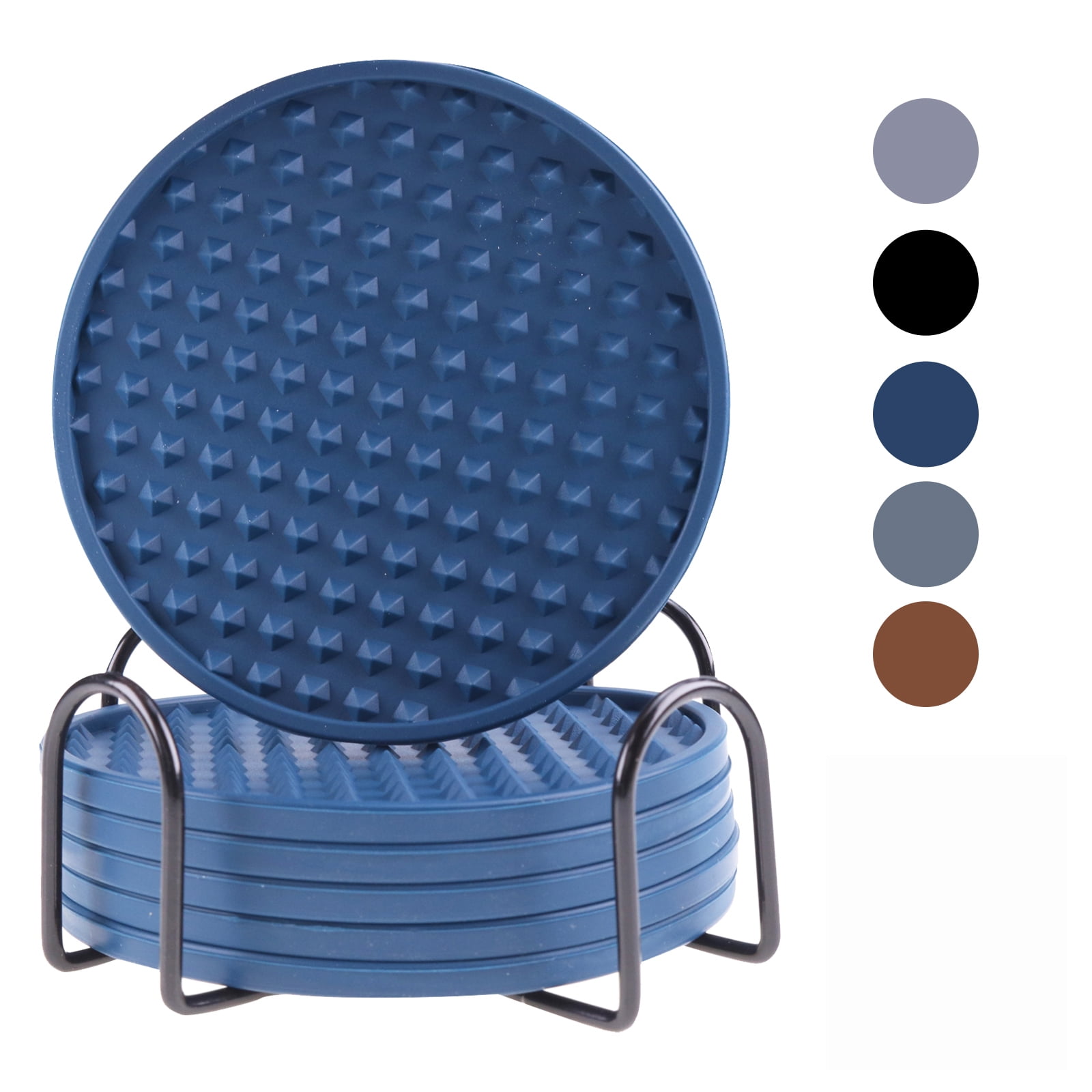 Hvacstar Silicone Coasters for Drinks, Non-Slip Deep Groove, Heat ...