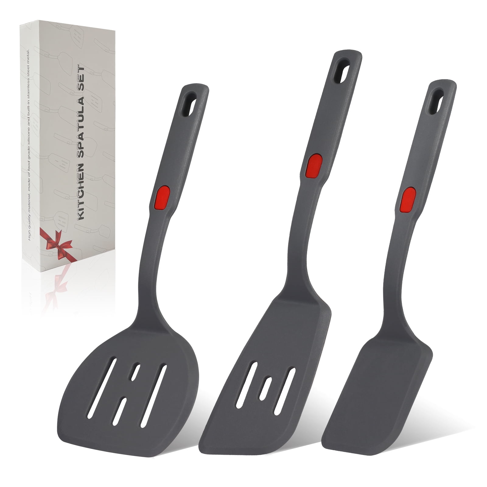 Hvanam Flexible Silicone Spatula Set For Nonstick Cookware Rubber ...