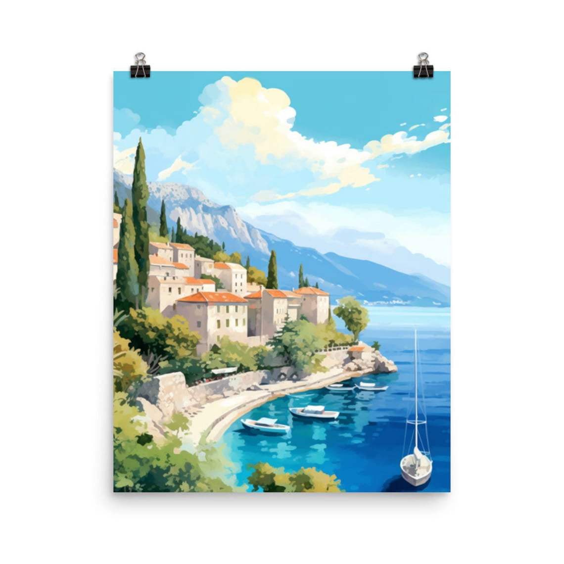 Hvar Croatia Print, Adriatic Coast Wall Art, Dalmatian Seaside Town ...
