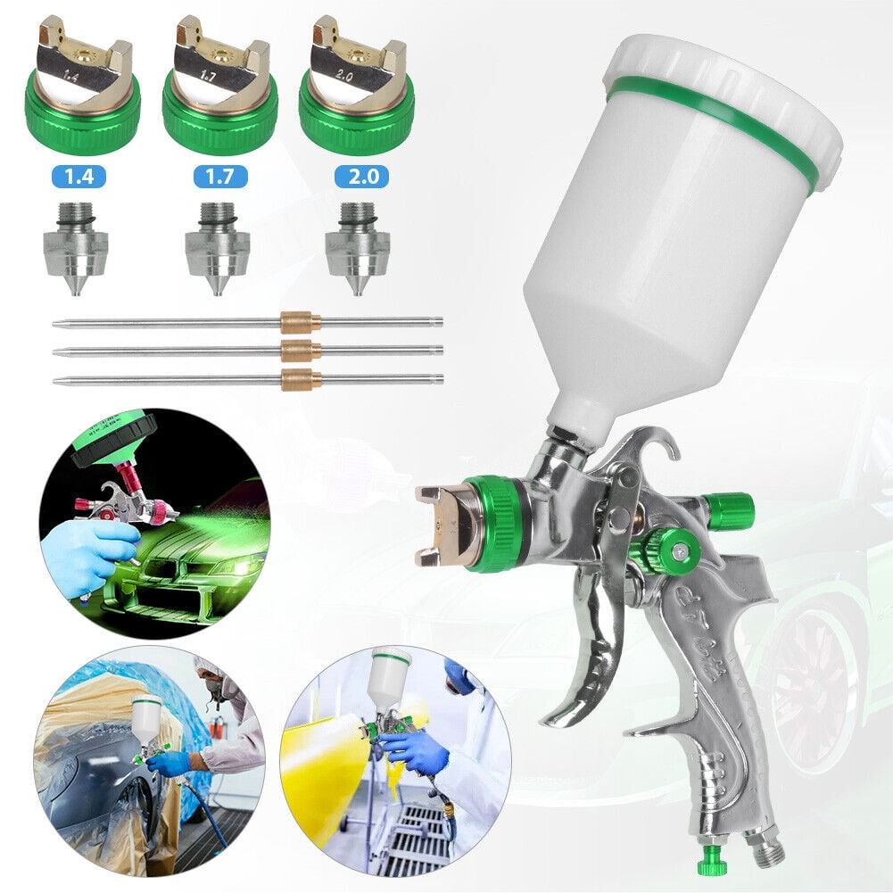 Hvlp Spray Gun Kit Gravity Feed Car Primer Paint 1.4Mm 1.7Mm 2.0Mm ...