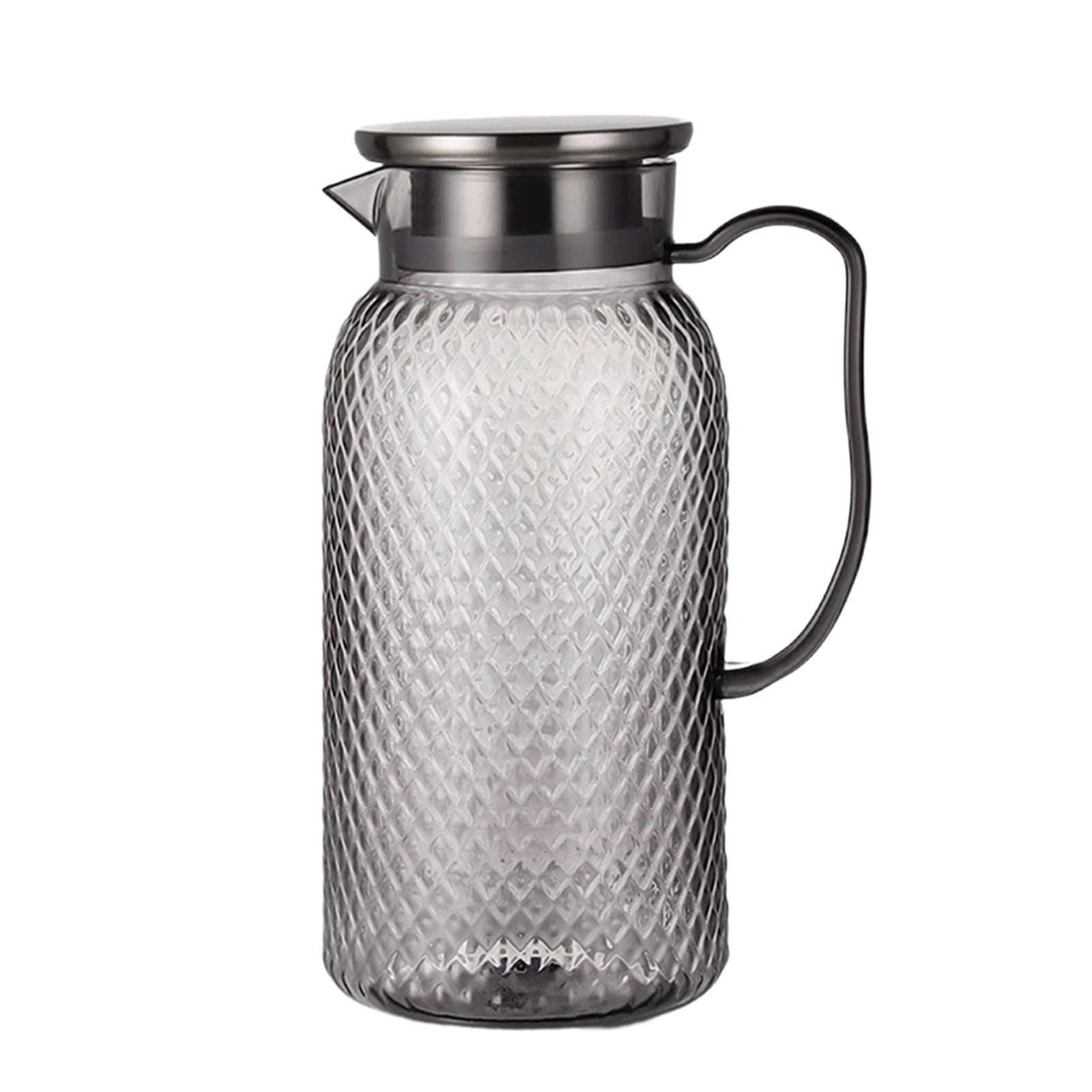 Hvmvliv Acrylic Jug 1L Diamond-Patterned PC Body, Stainless Steel Lid ...
