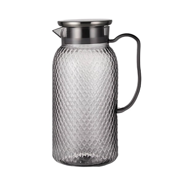 Hvmvliv Acrylic Jug 1L Diamond-Patterned PC Body, Stainless Steel Lid ...