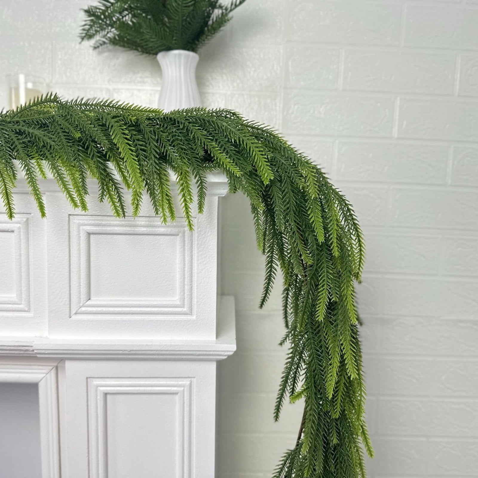 Hvmvliv Artificial Cedar Garland 5ft Green Artificial Christmas Pine ...