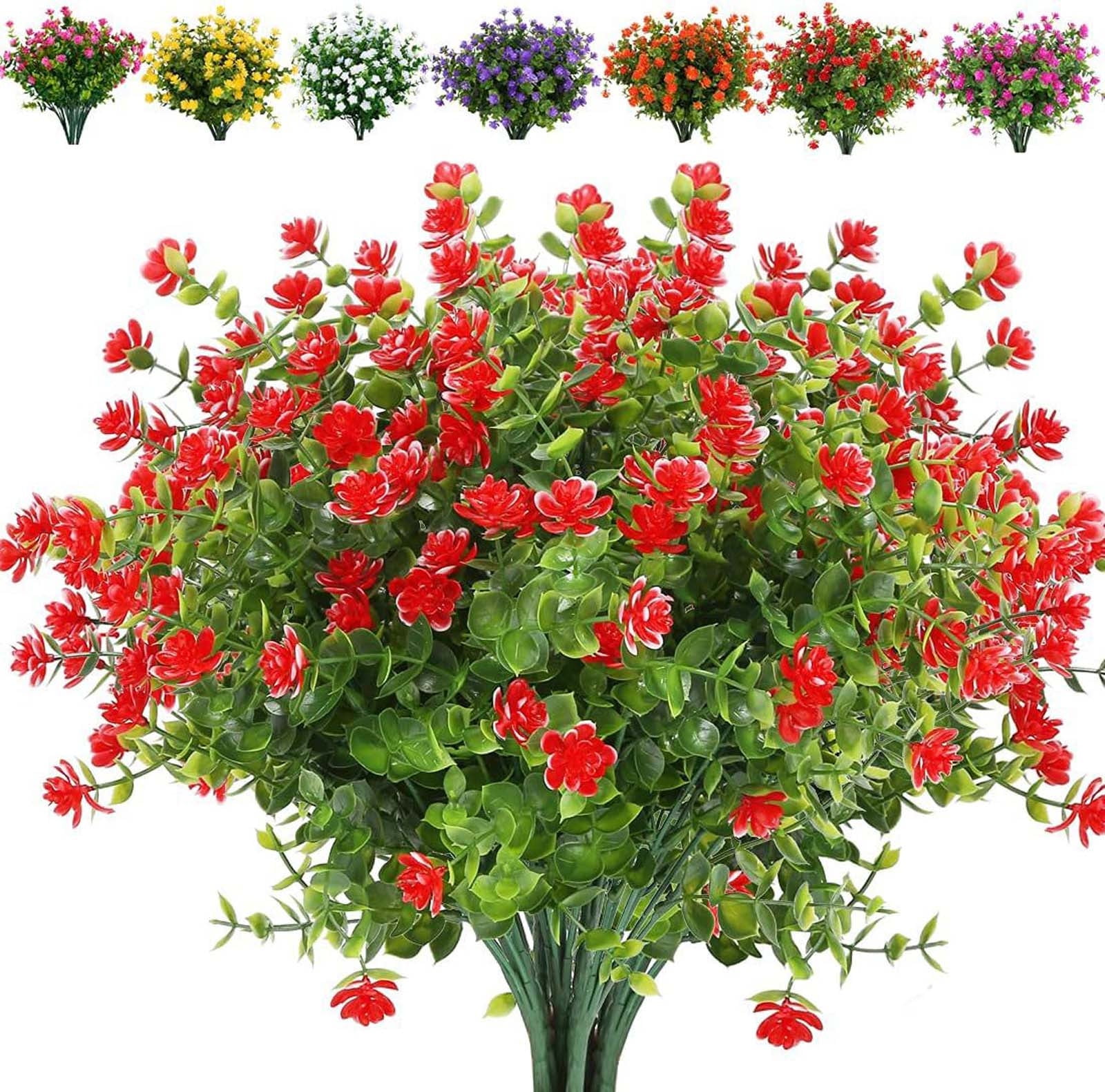 Hvmvliv Artificial Flowers Clearance Artificial Flowers 8 Bundles Fake ...