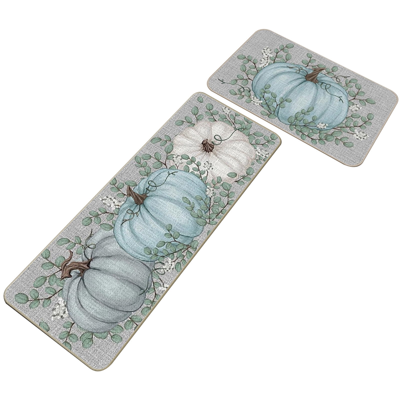 Hvmvliv Fall Kitchen Mats Set of 2 (2Pcs) Fall Pumpkin Mat Two-Piece ...