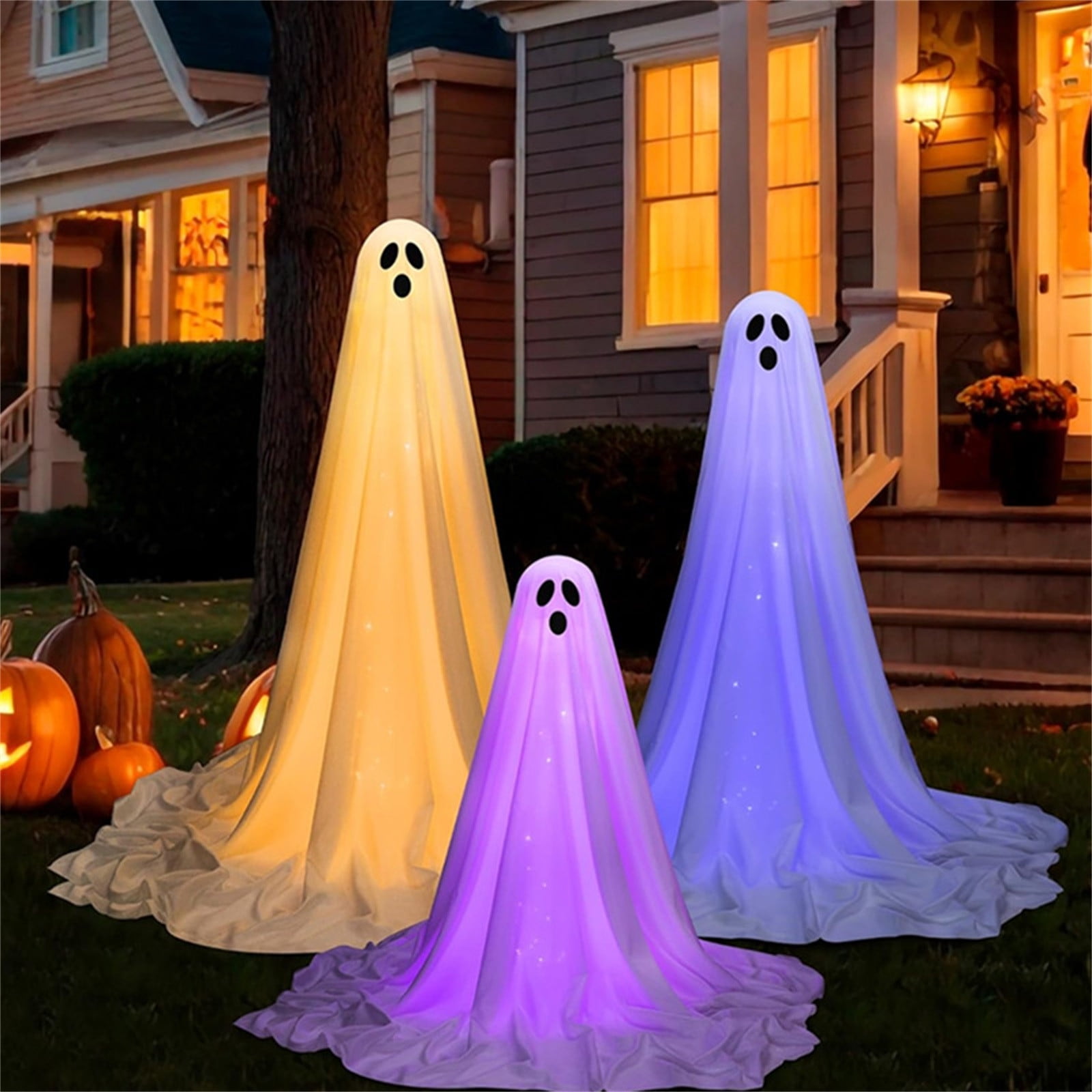 Hvmvliv Ghost Decor 5.4ft Standing Spooky Ghost Halloween Decor Scary ...