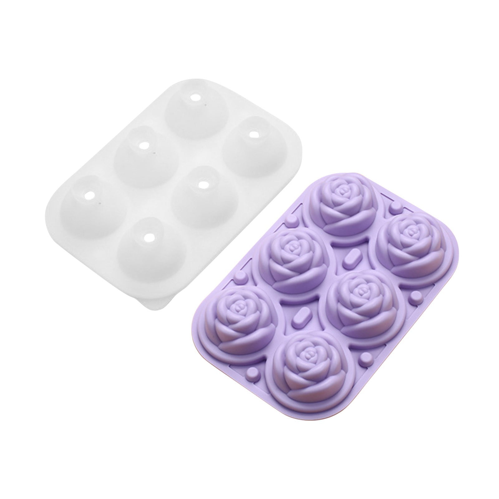 Hvmvliv Ice Trays 6-Compartments Rose-Shape Reusable Ice Cubes Tray ...