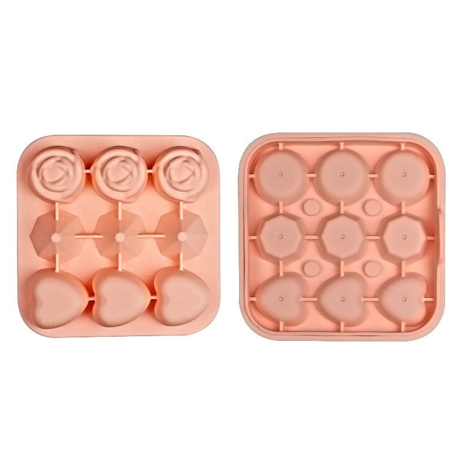 Hvmvliv Ice Trays 9-Compartments Heart+Rose-Shape Rose Heart Ice Cubes ...