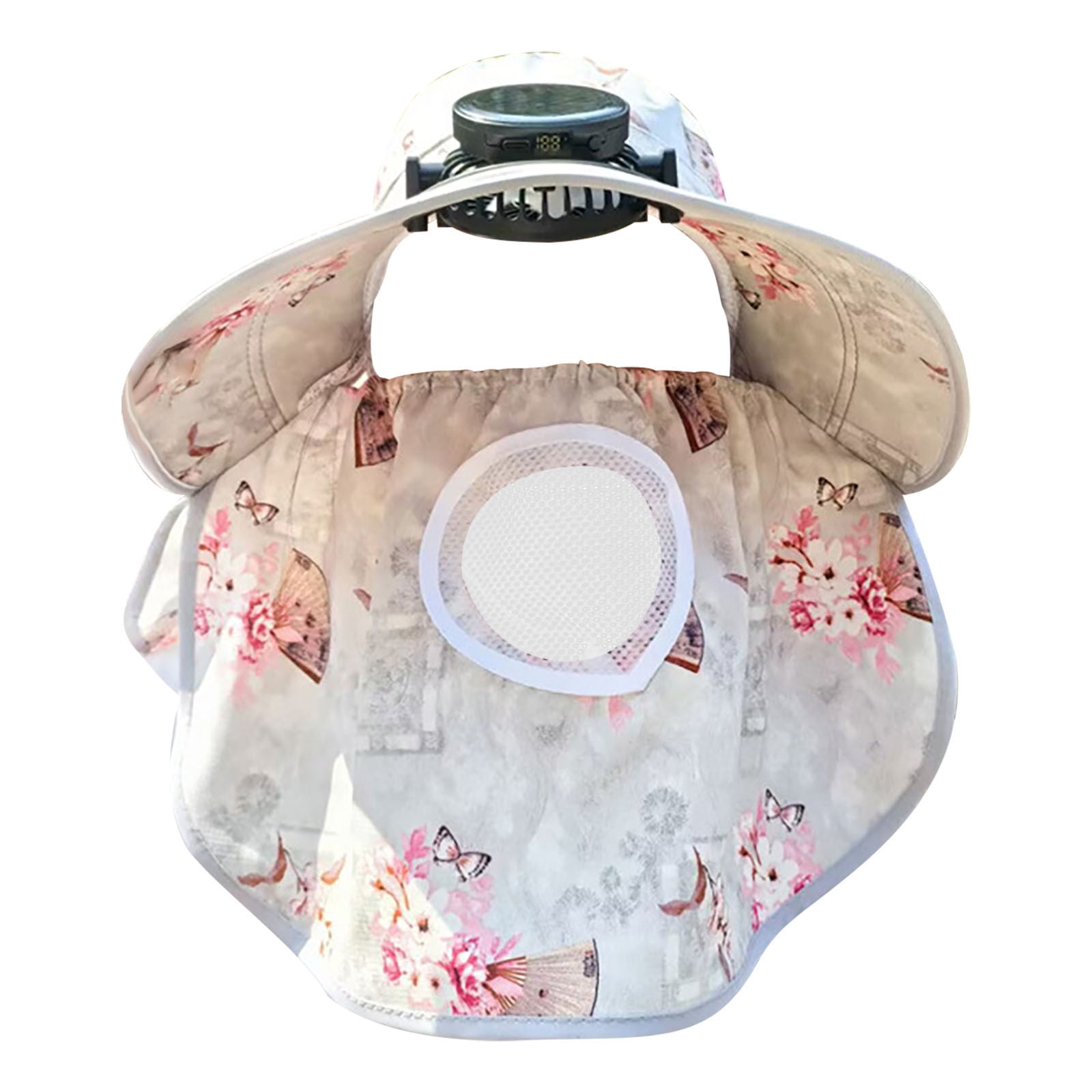 Hvmvliv Solar Fan Hat Wide Brims Hat with 1 Solar Fan Women Outdoors ...