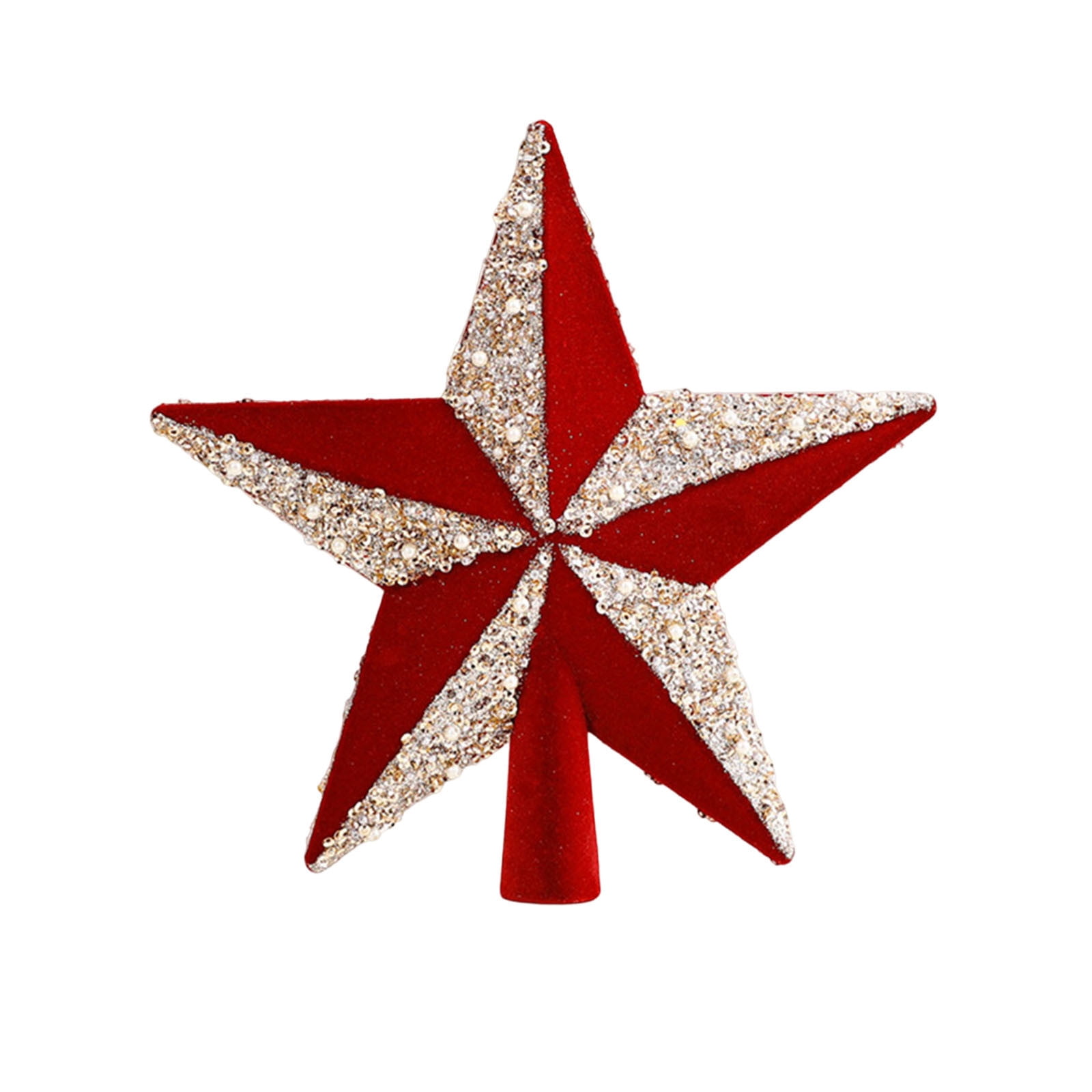 Hvmvliv Star Christmas Tree Topper Red Velvet Star Tree Top Ornament ...
