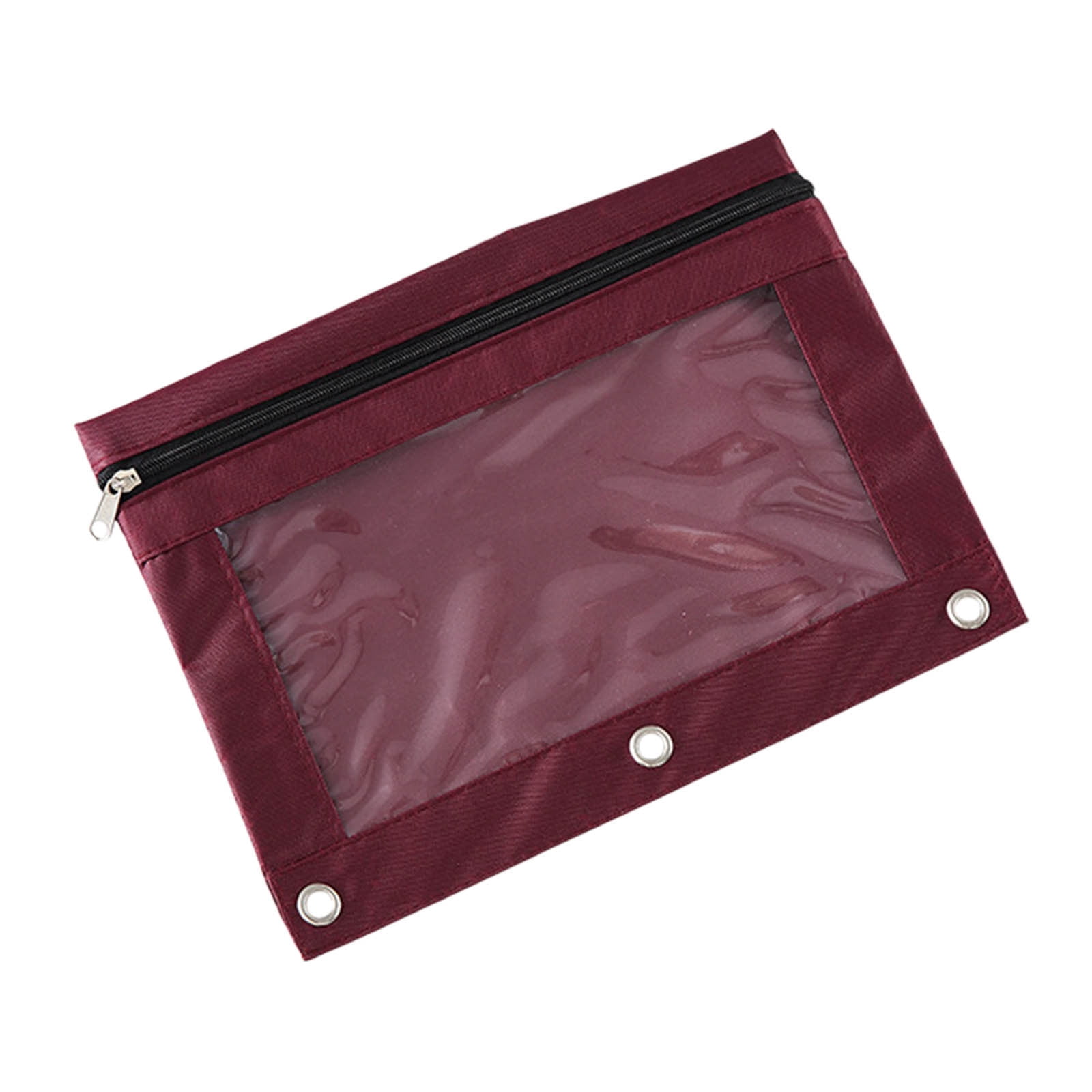 Hvmvliv Three-Hole Pencil Case Zipper Transparent Document Storage Bag ...