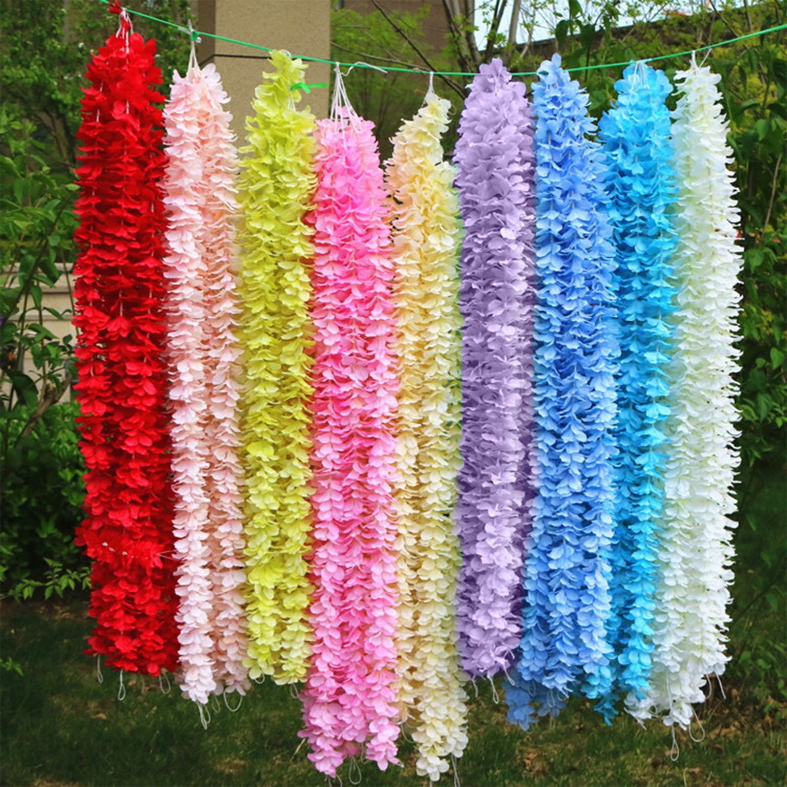 Hvmvliv Wisteria Flower Vines Garland Artificial Hanging Flowers ...