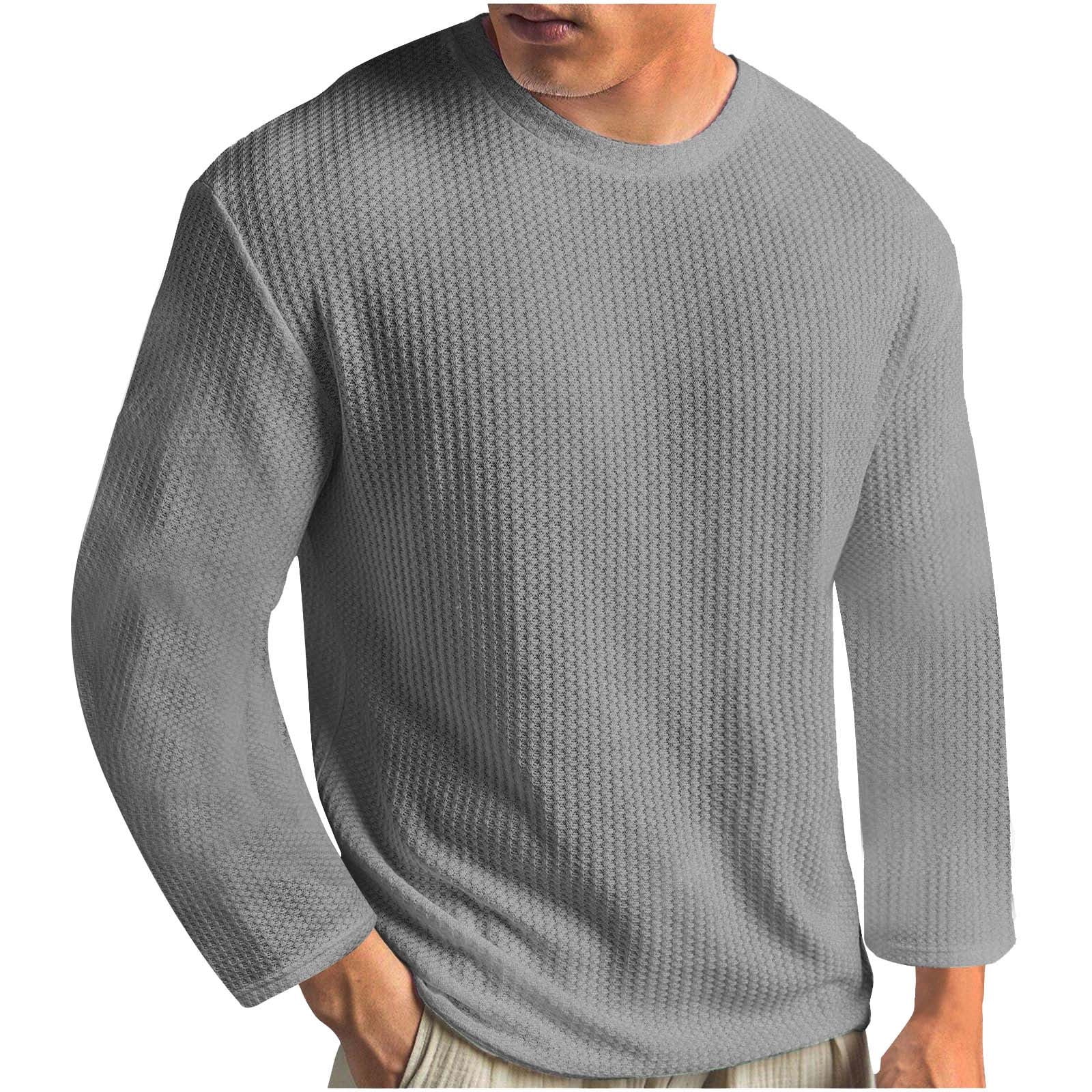 Hvot&aat Men’s Knit Sweater Pullover Heavyweight Thermal Waffle T Shirt ...