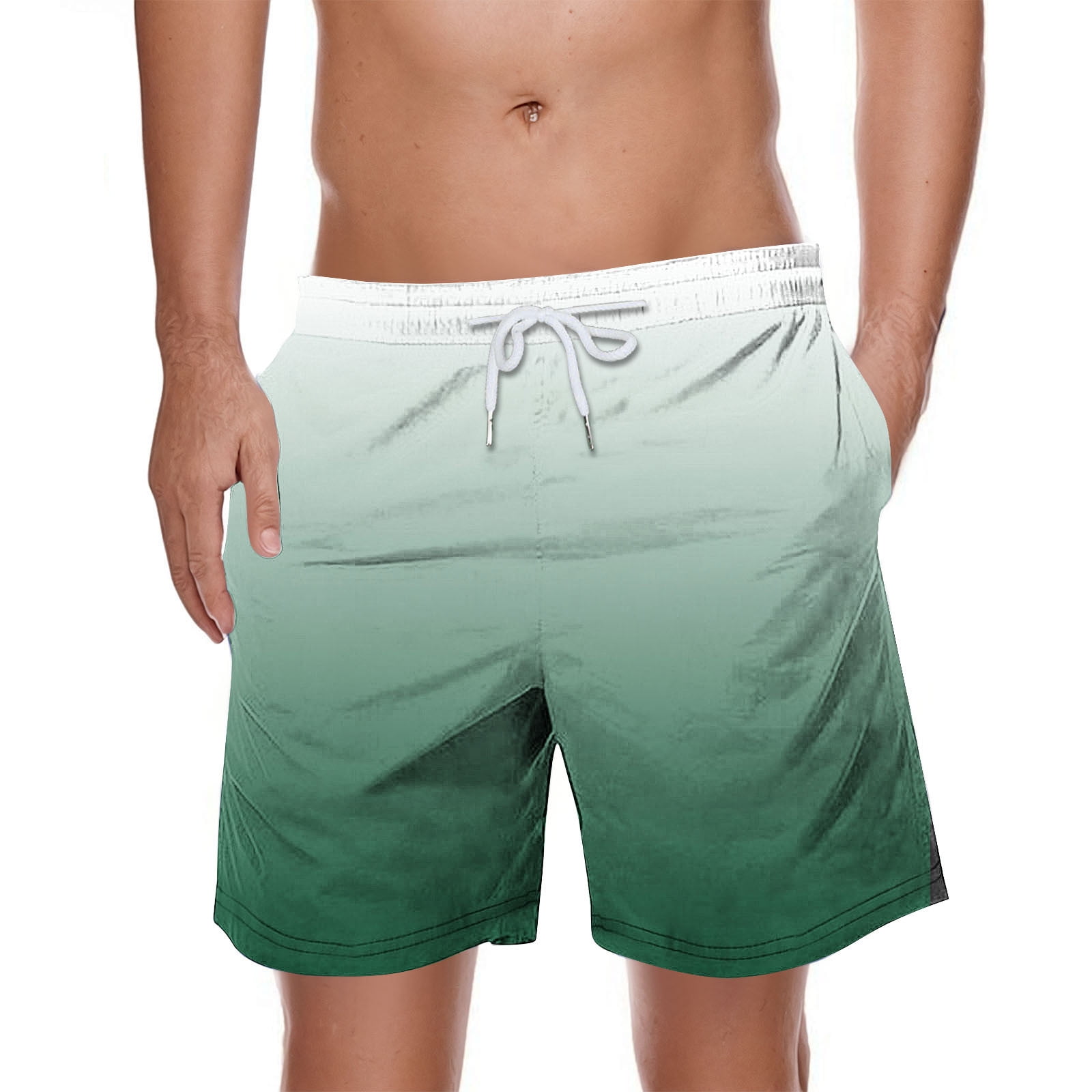 Hvot&aat Men's Trendy Ombre Beach Pants Casual Straight Wide Leg Shorts ...