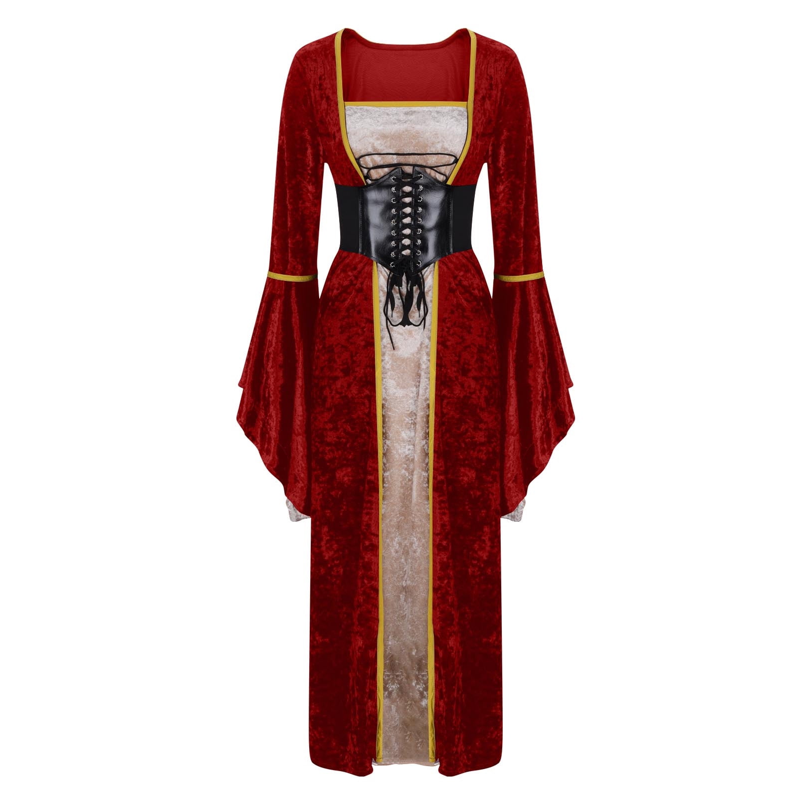 Hvot&aat Women Medieval Renaissance Dress Victorian Long Dress Costume ...