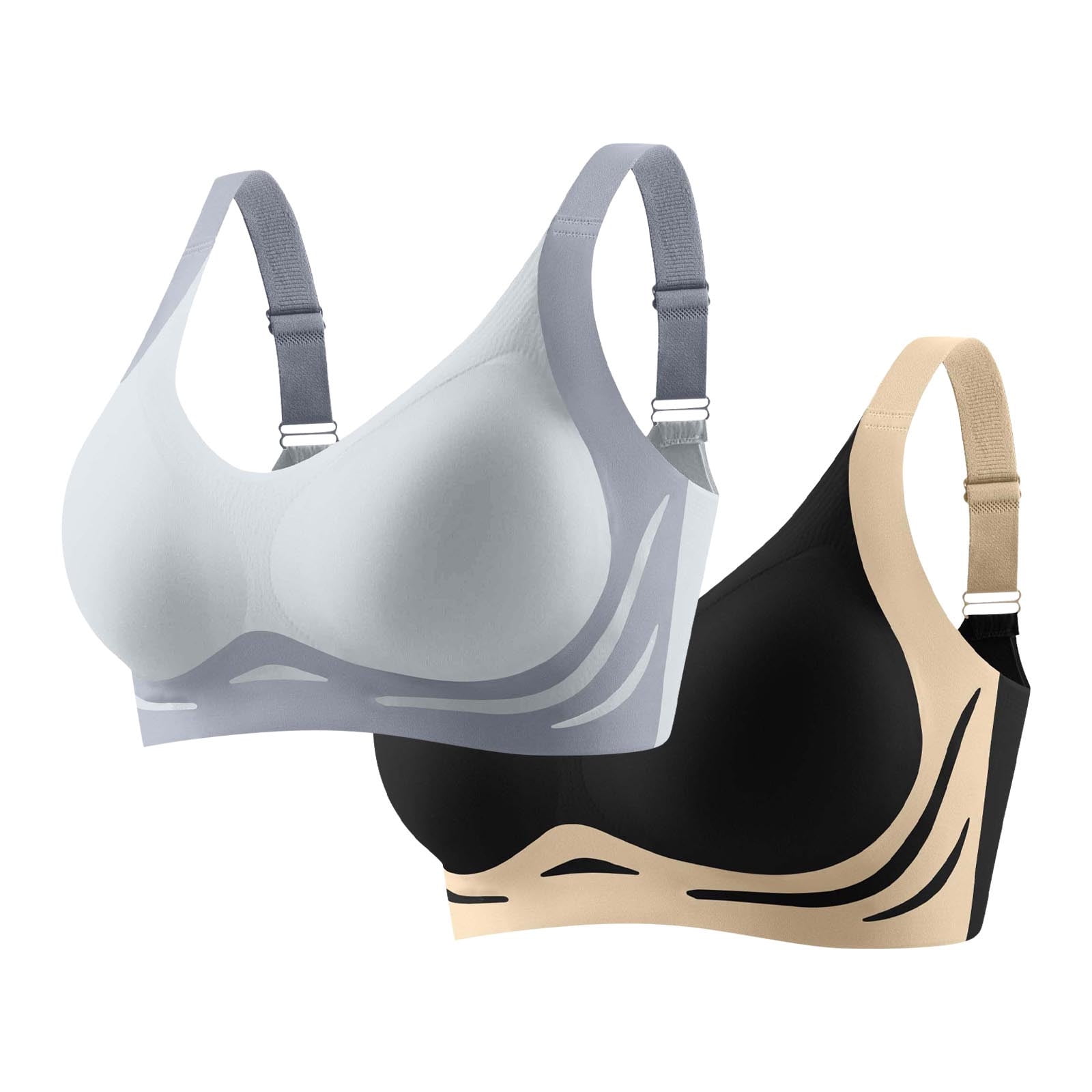 Hvot&aat Women's Color Block Sport Bras Fixed Cup Ventilate Bras ...