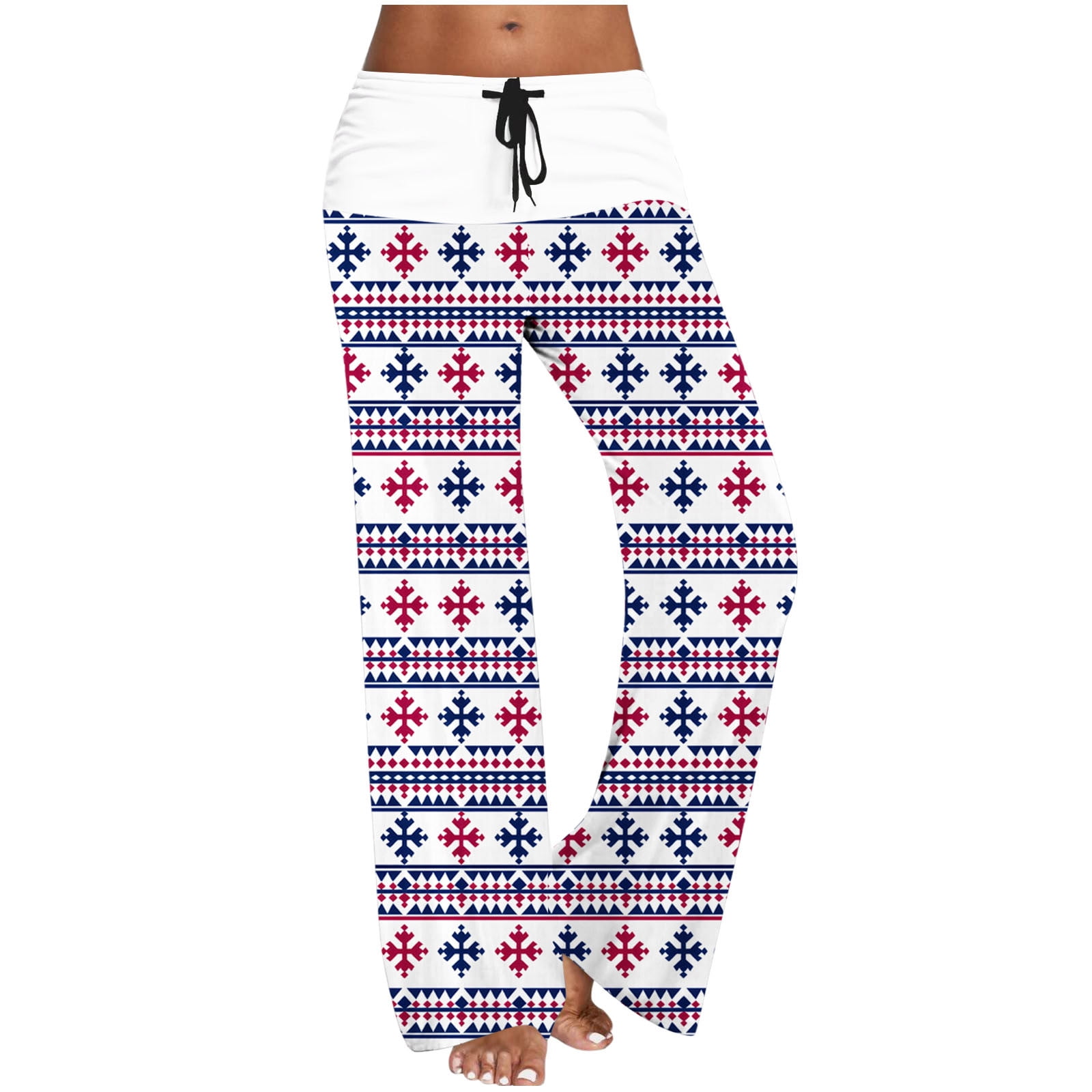 Hvot&aat Women's Comfy Stretch Christmas Pants Loose Straight Wide Leg ...