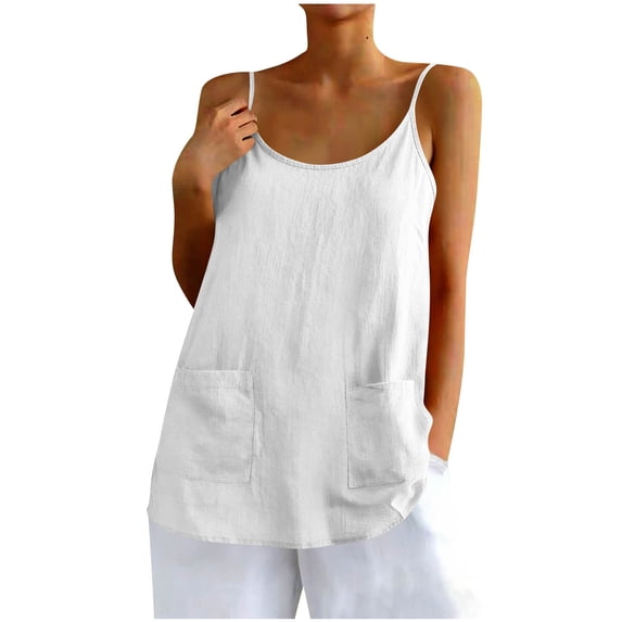 Hvot&aat Women's Loose Fit Camisole Top Solid Color Round Neck ...