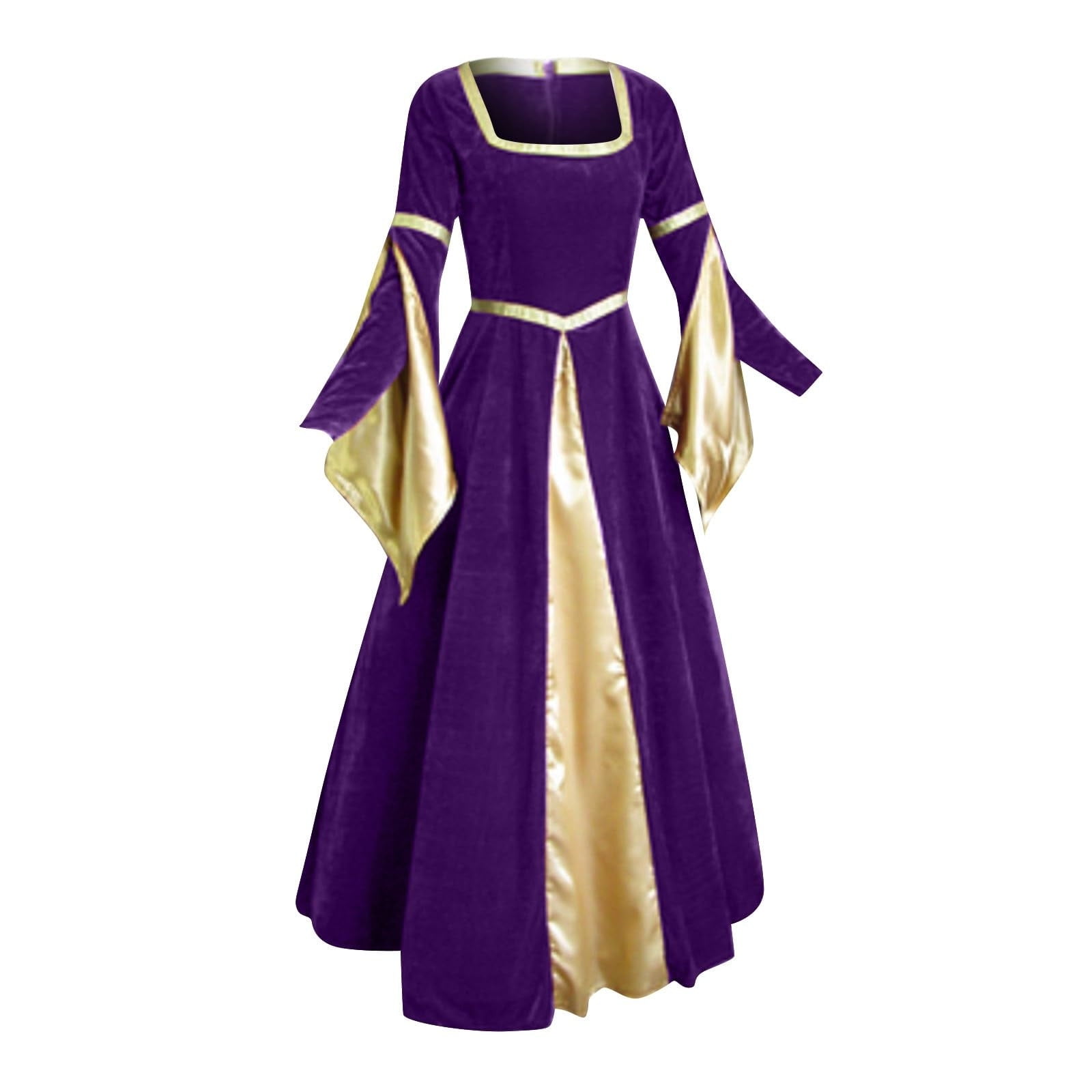 Hvot&aat Women's Renaissance Gown Royal Costume Halloween Dress Square ...