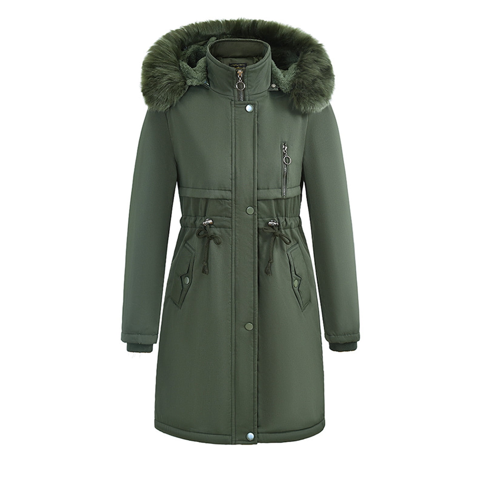 Hvot&aat Women's Solid Color Zipper Long Sleeve Hooded Fall Winter Warm ...