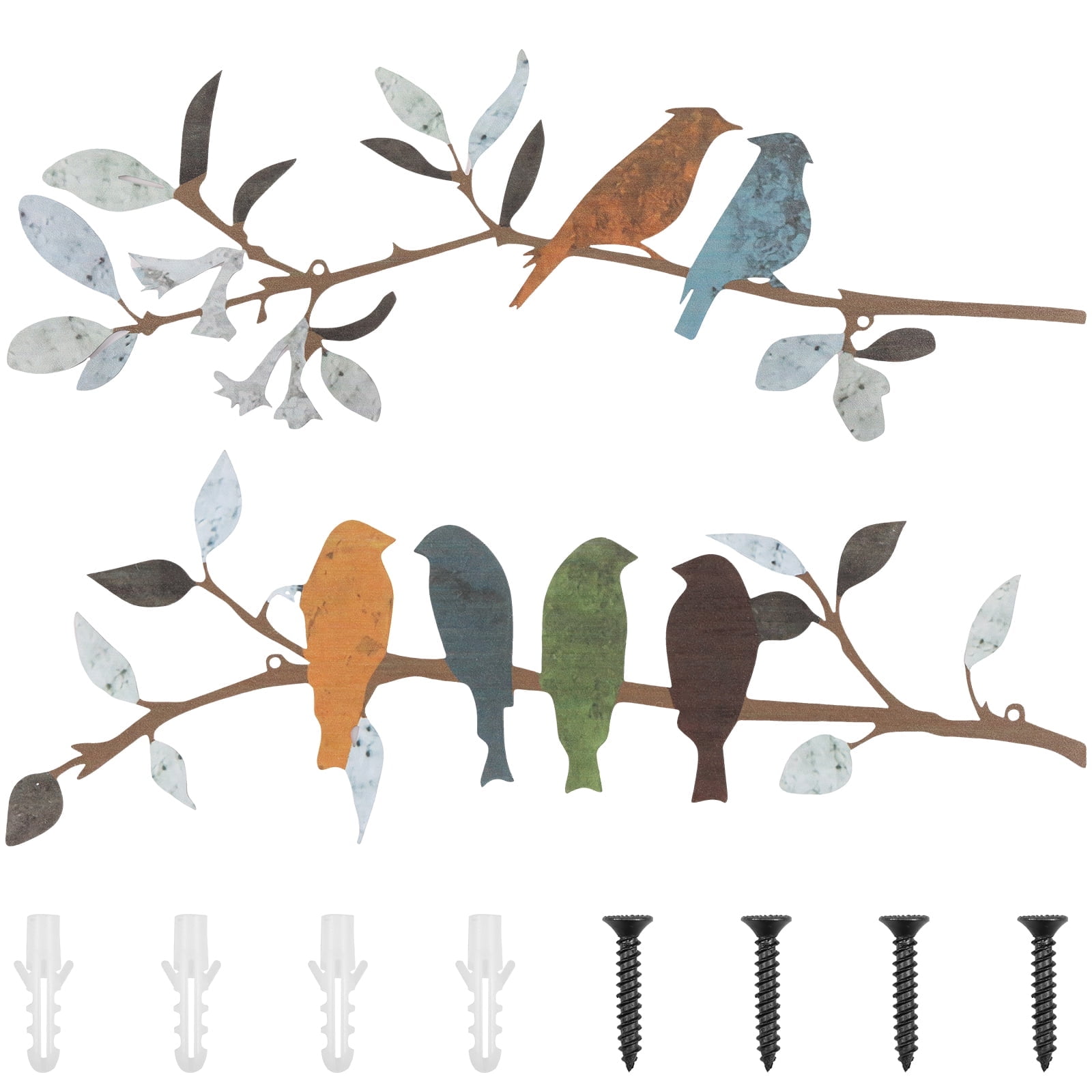Hvxrjkn 2 Pcs Metal Bird Wall Art Realistic Bird Wall Art Decorative ...